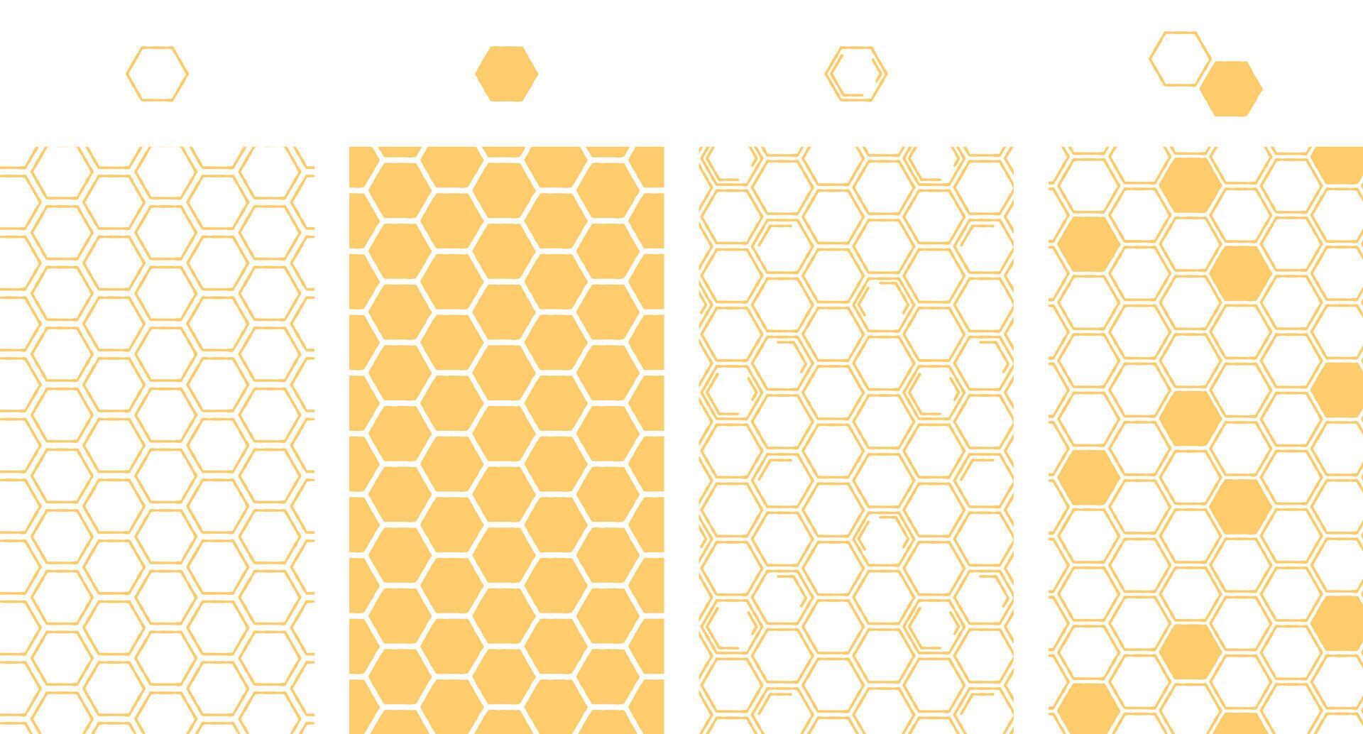 Hexagon Seamless Patternabstract Line Drawingseamless Texture With Honeycombshexagons Doodle