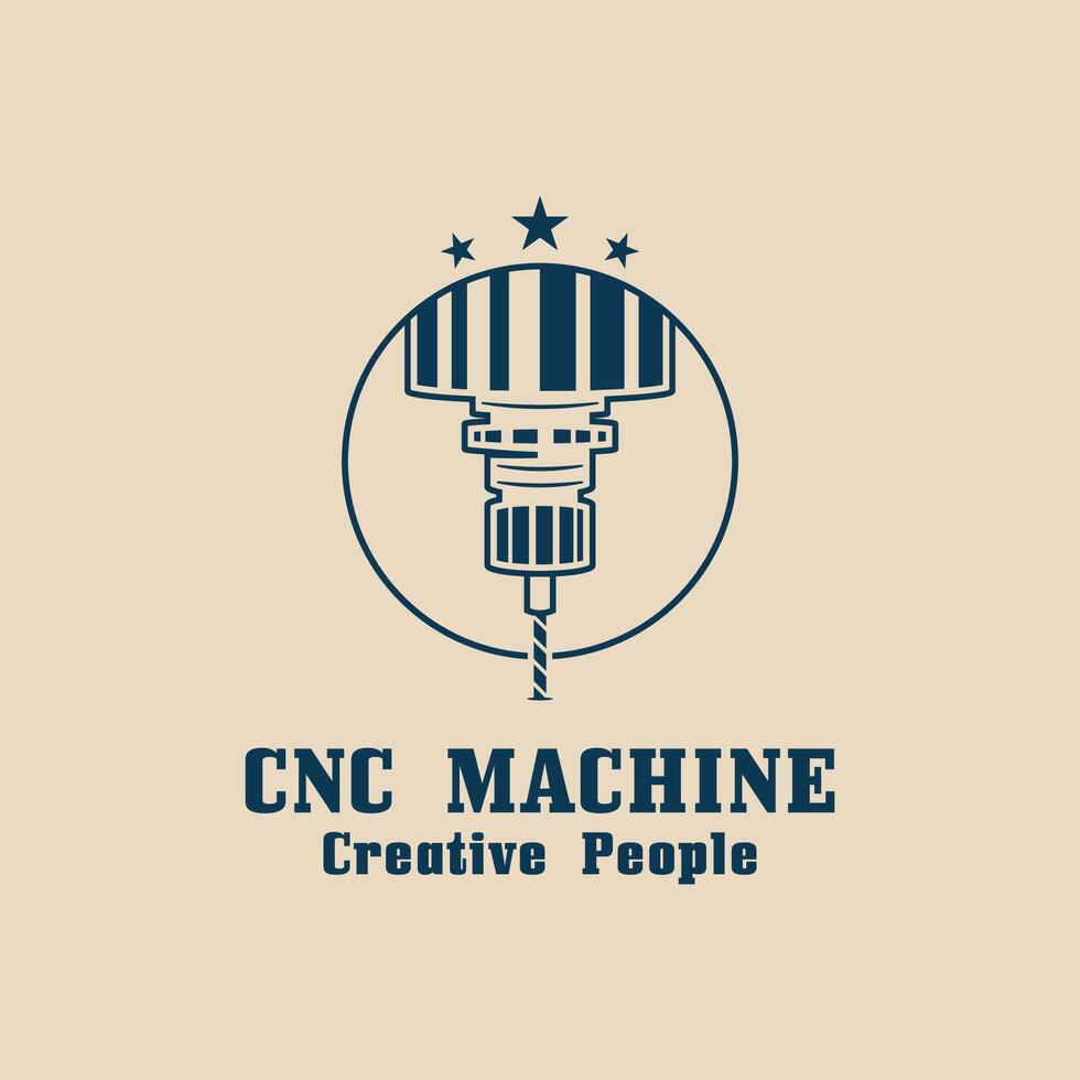 CNC Lathe machine Logo Computer Numerical Control modern 3D cutting ...