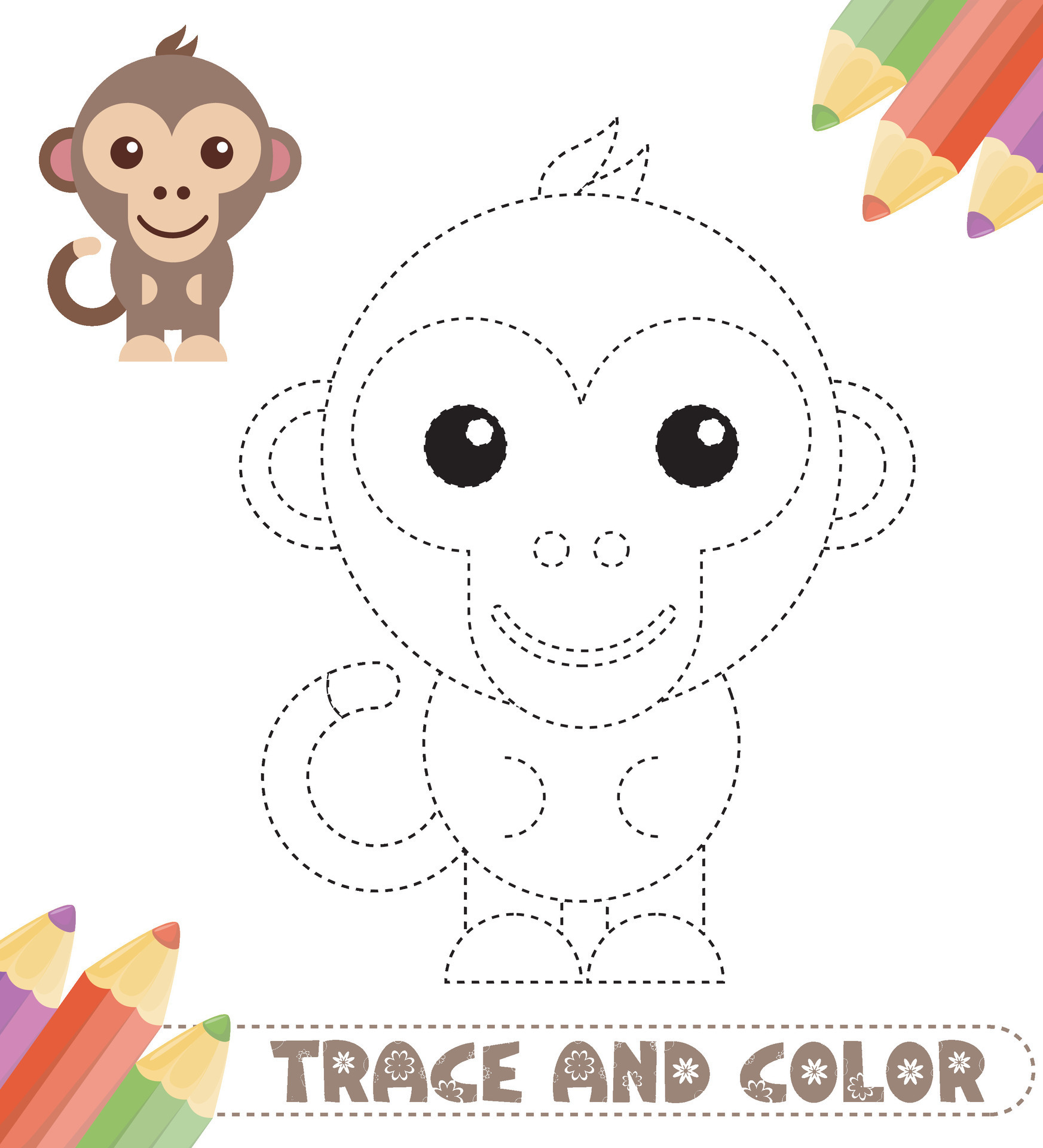 Hand-drawn trace and color for kids 42630776 Vector Art at Vecteezy