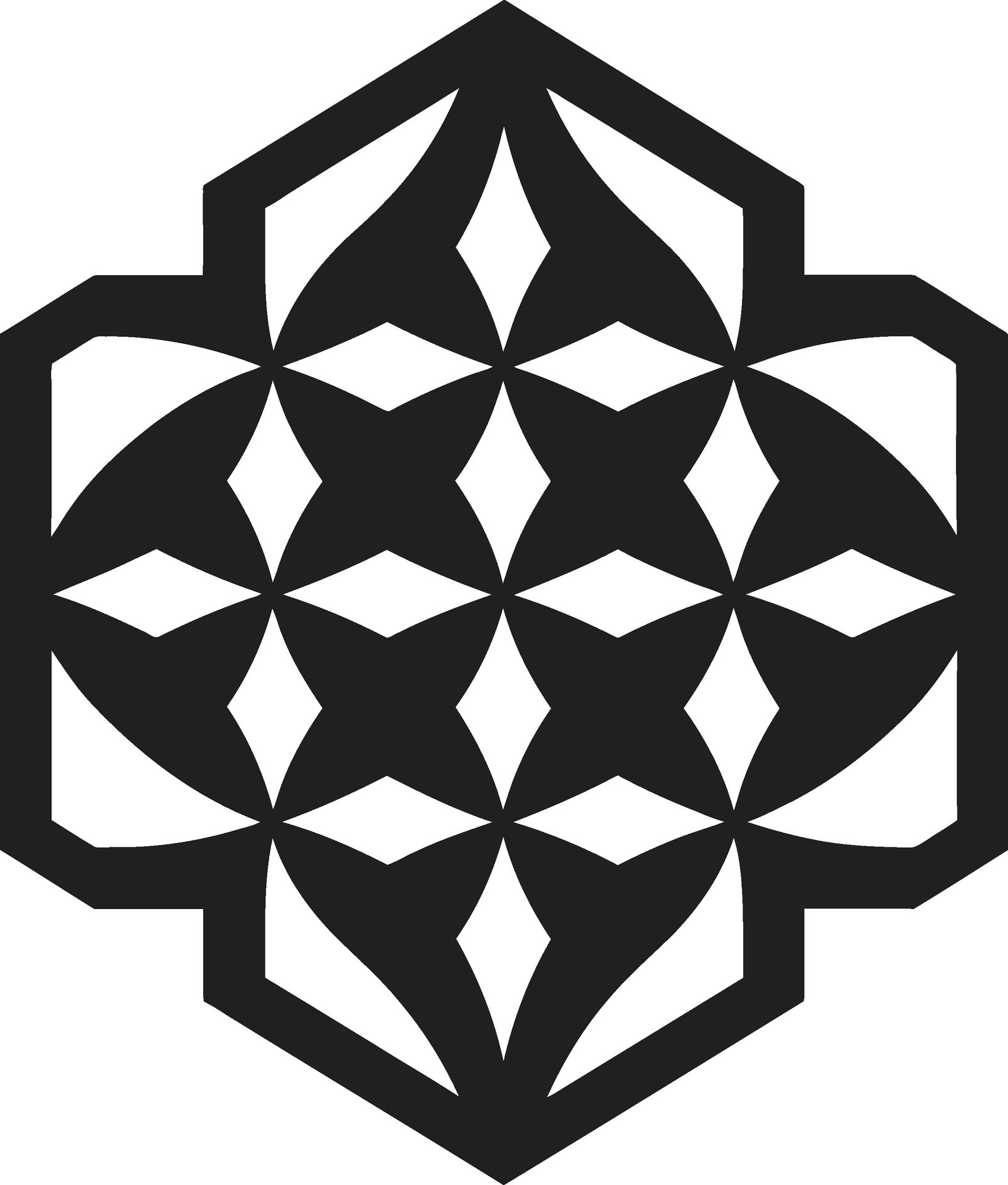 Dynamic Symmetry Monochromatic Logo Featuring Abstract Geometric Shapes In Vector Shape Fusion