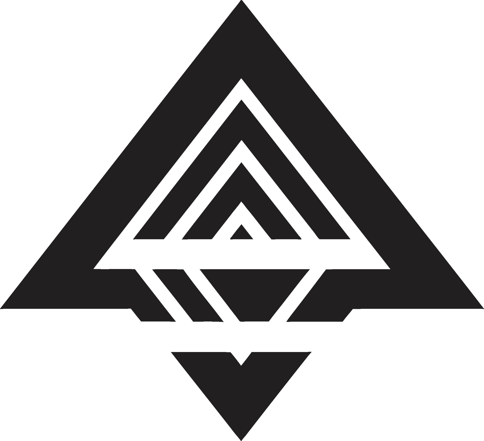 Dynamic Symmetry Monochromatic Logo Featuring Abstract Geometric Shapes In Vector Shape Fusion