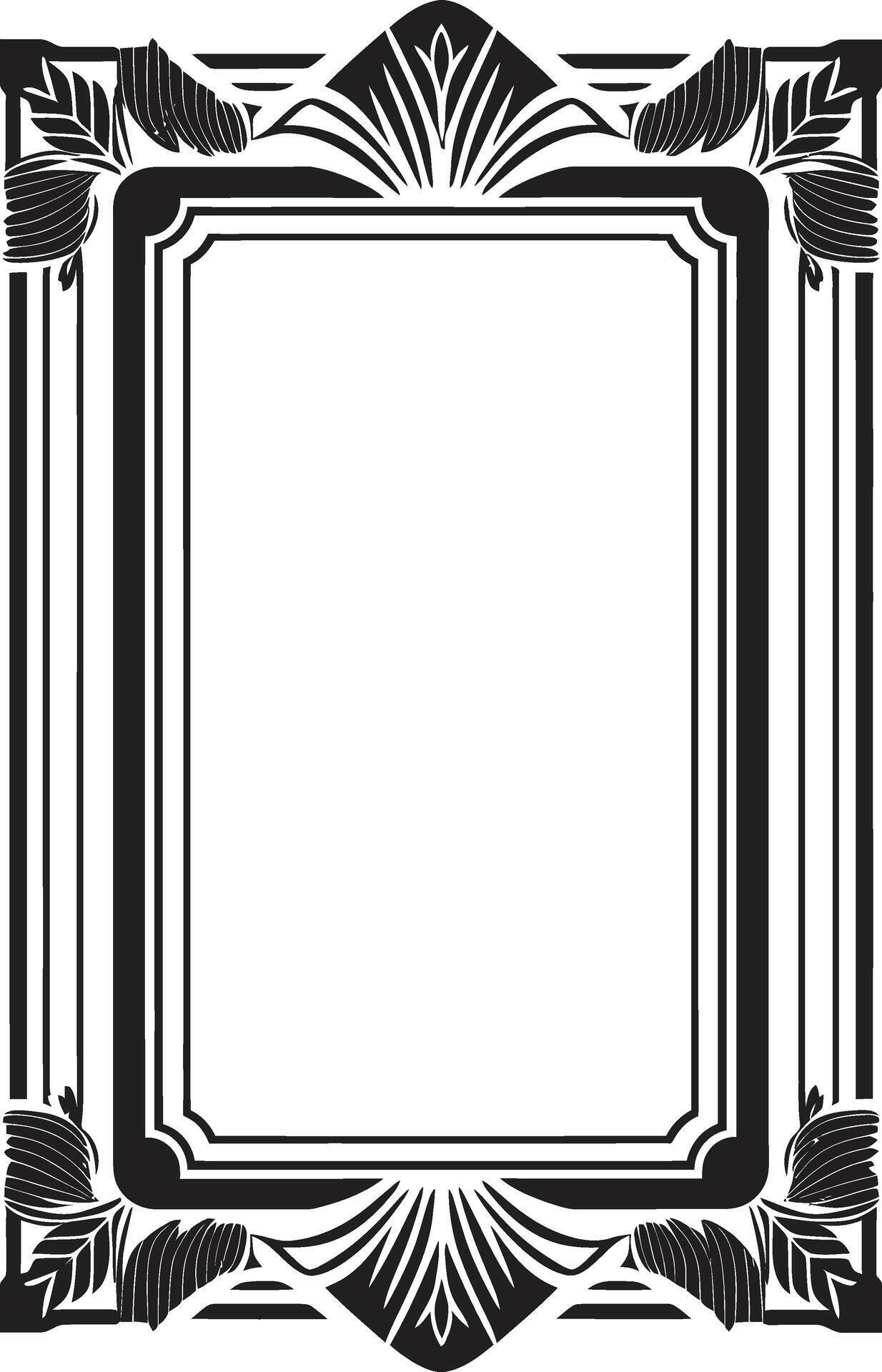 Deco Essence Sleek Vector Logo Design of Black Art Deco Frame Eternal Glamour Elegant Icon ...