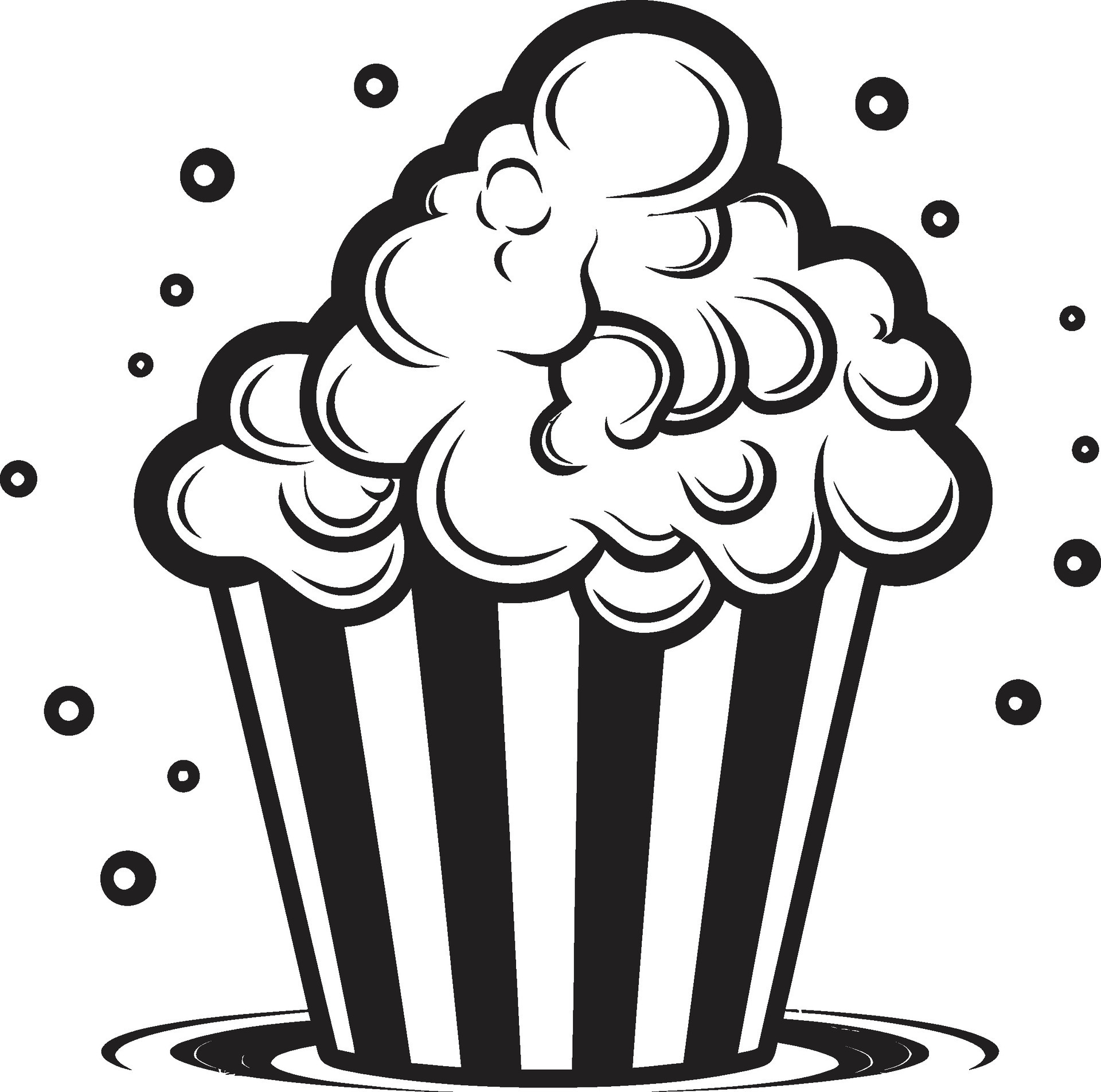 Cinema Sensation Black Logo Design Featuring Tempting Popcorn Kernel Craftsmanship Vector Black