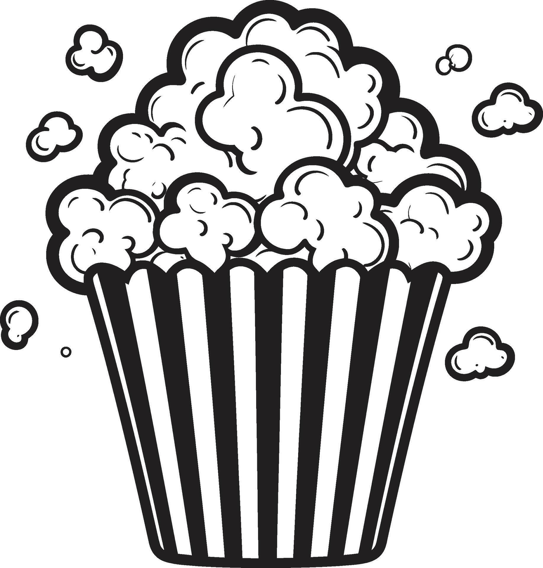 Kernel Craftsmanship Vector Black Symbol For Artisanal Popcorn Popped Elegance Stylish Black
