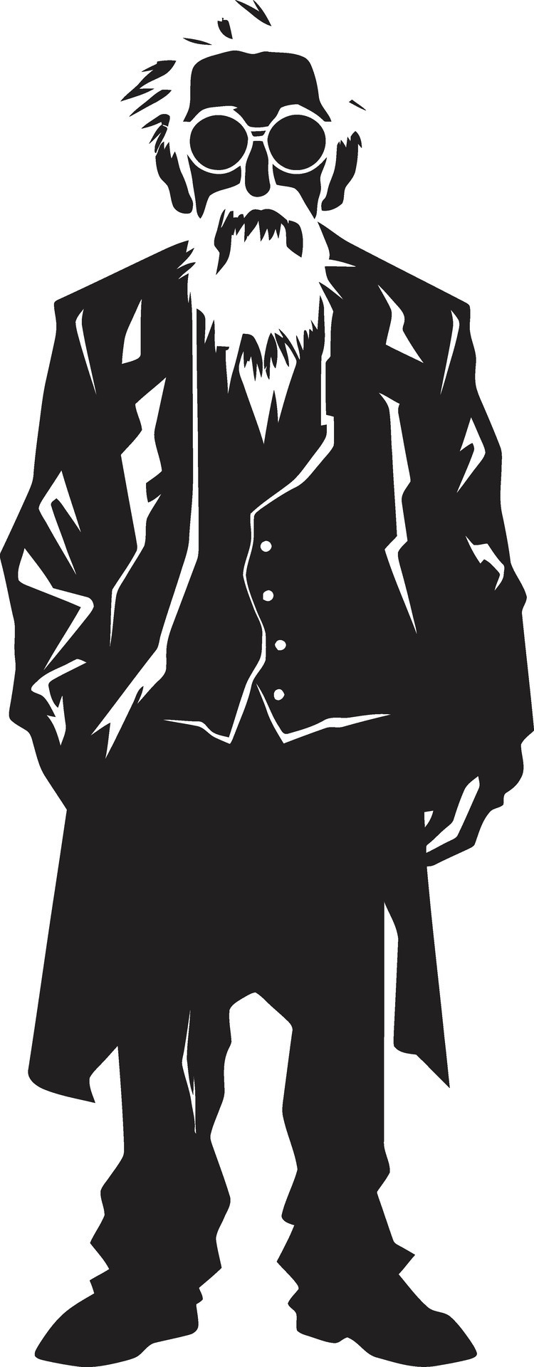 Undead Uproar Dynamic Vector Logo Design Featuring A Frightening Zombie Elderly Eeriness Black