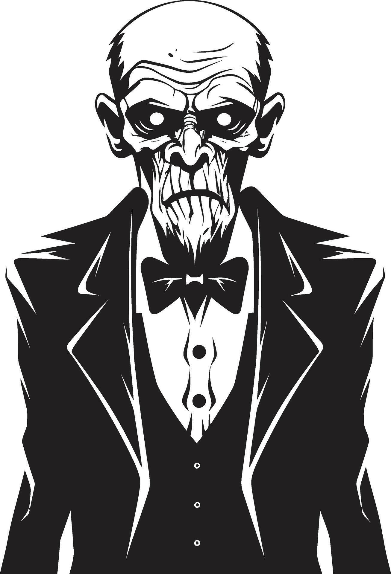 Undead Uproar Dynamic Vector Logo Design Featuring A Frightening Zombie Alpine Ascent Black Logo