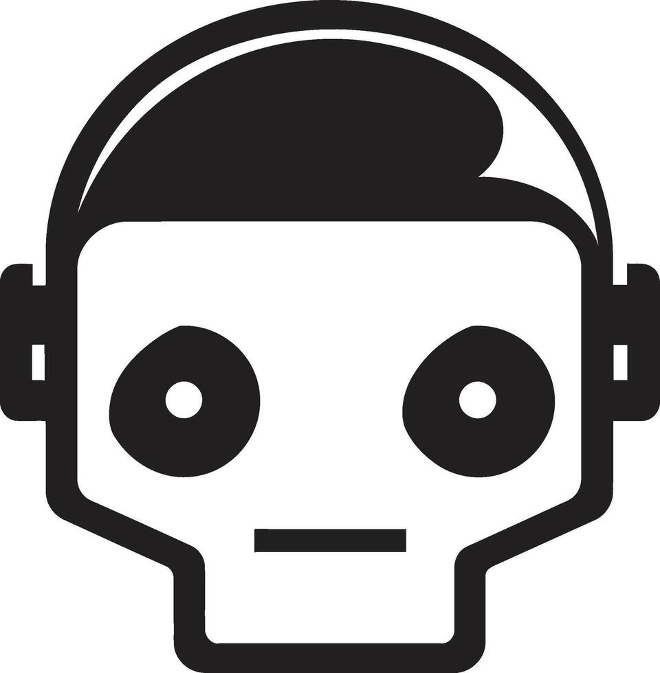 Nano Nudge Badge Adorable Robot Vector Icon For Digital Assistance Pint Sized Pal Insignia