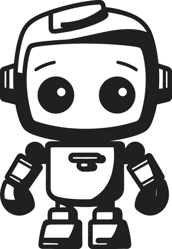 Talkbox Totem Crest Vector Icon of a Miniature Robot for Chat Delight ...