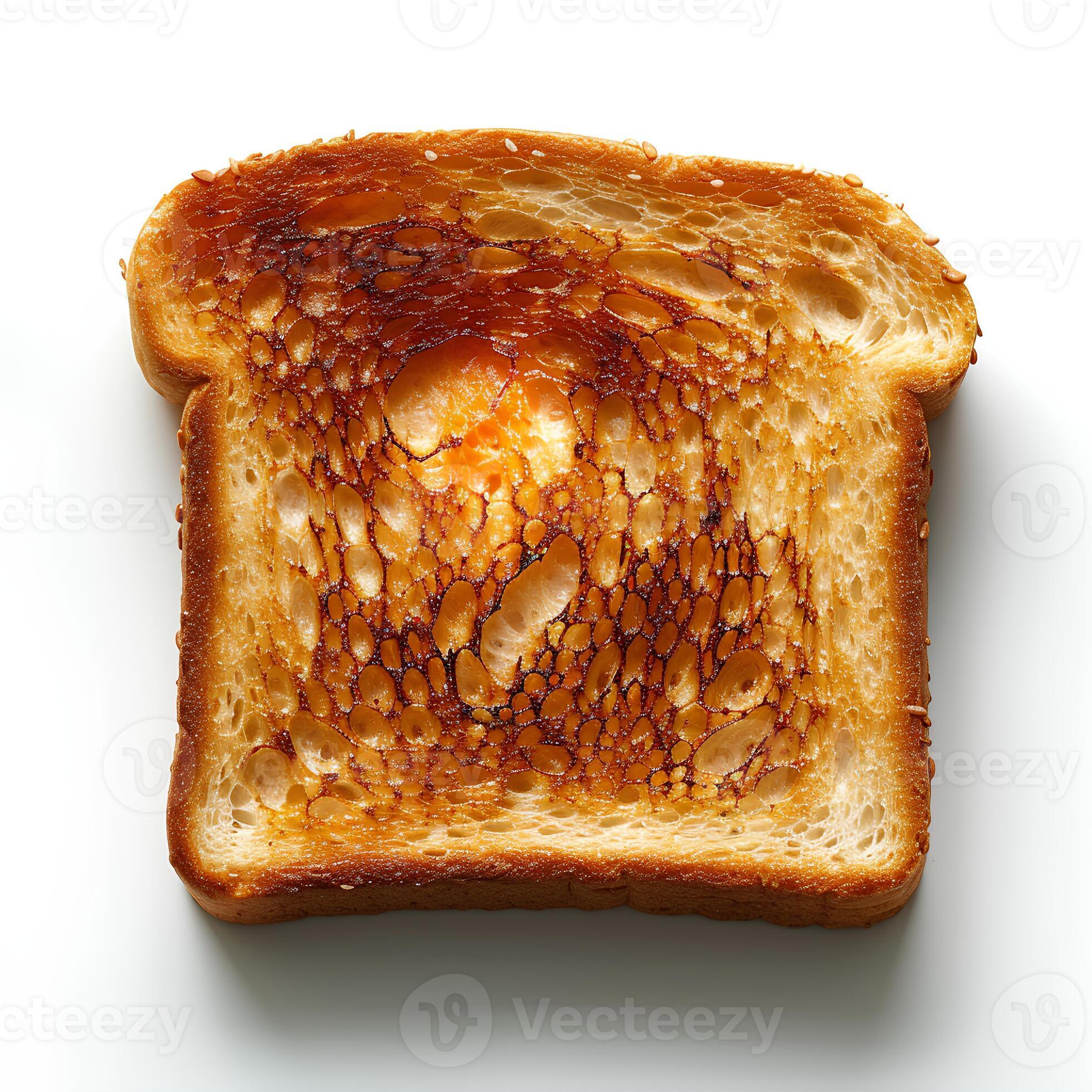 AI generated Roasted slice of toast bread isolated on white background with shadow. Toast top ...