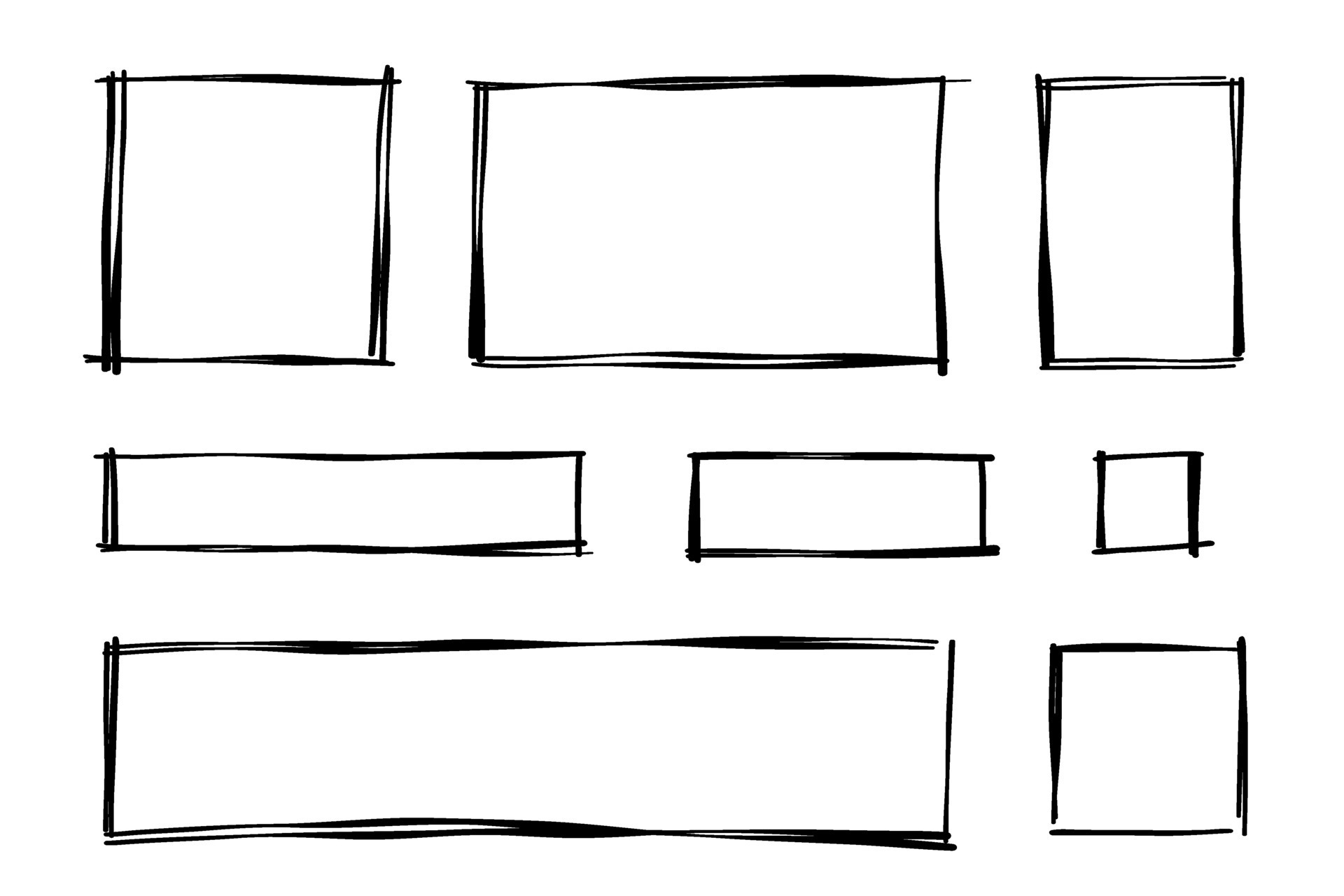 Rectangle frame line on transparent background. The rectangles are ...