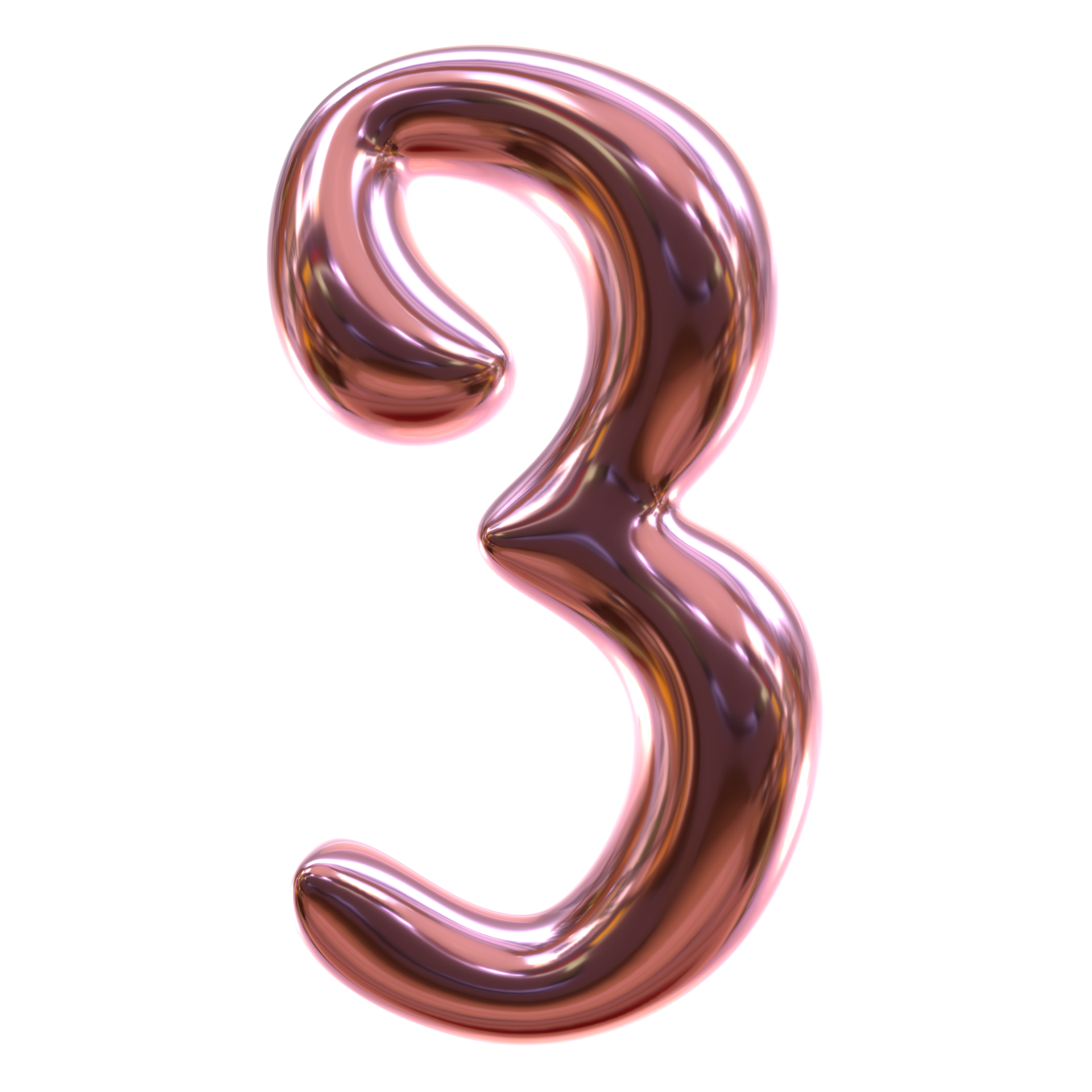 Number 3 in 3d rendering 42642393 PNG