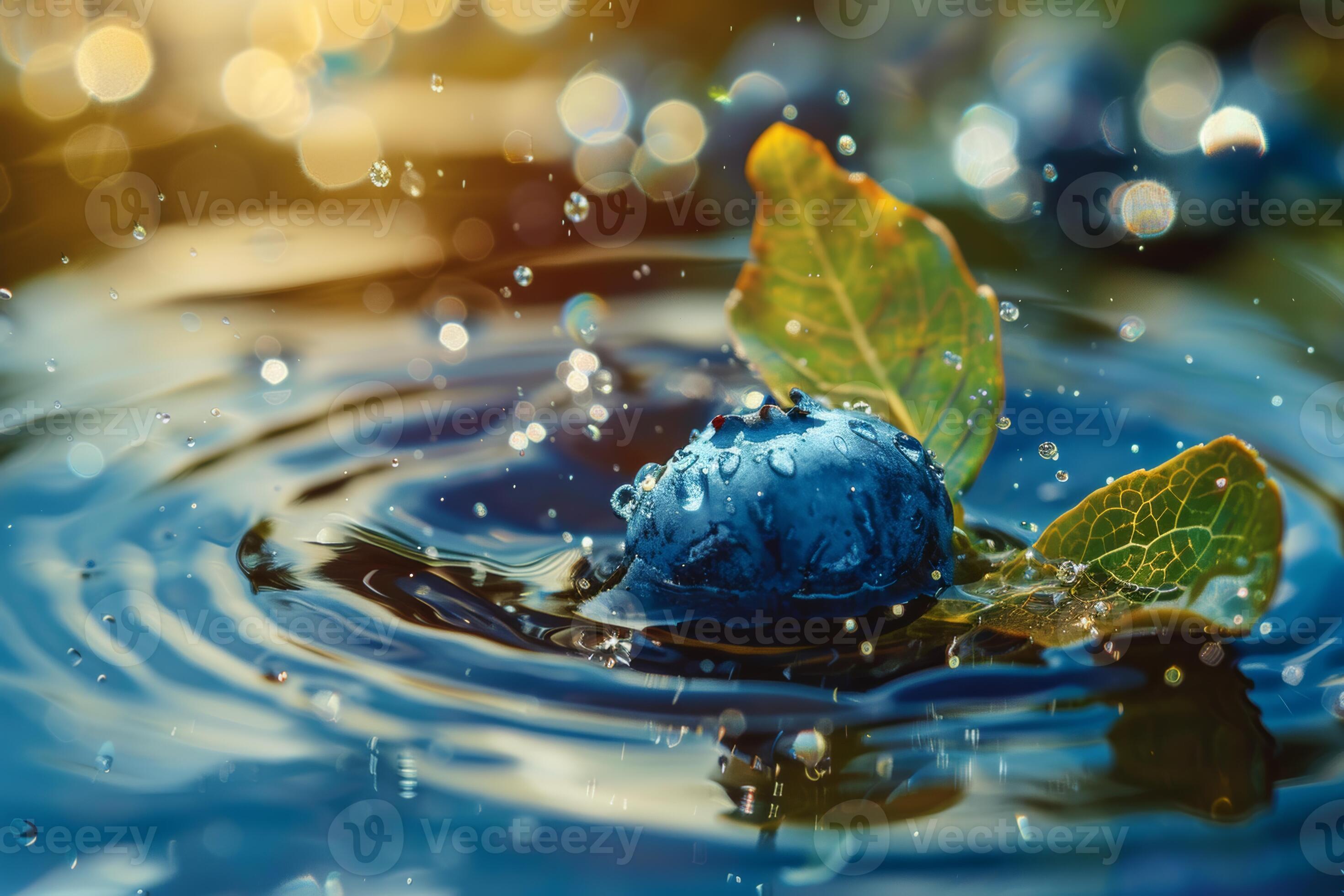 AI generated Close Up of Blueberries Floating in Water 42643098 Stock Photo at Vecteezy