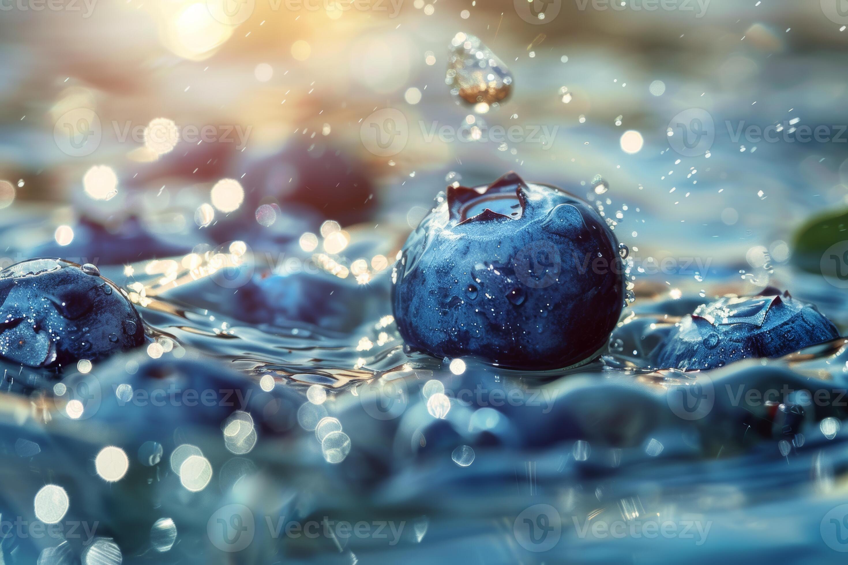 AI generated Blueberries Floating in Water 42643128 Stock Photo at Vecteezy