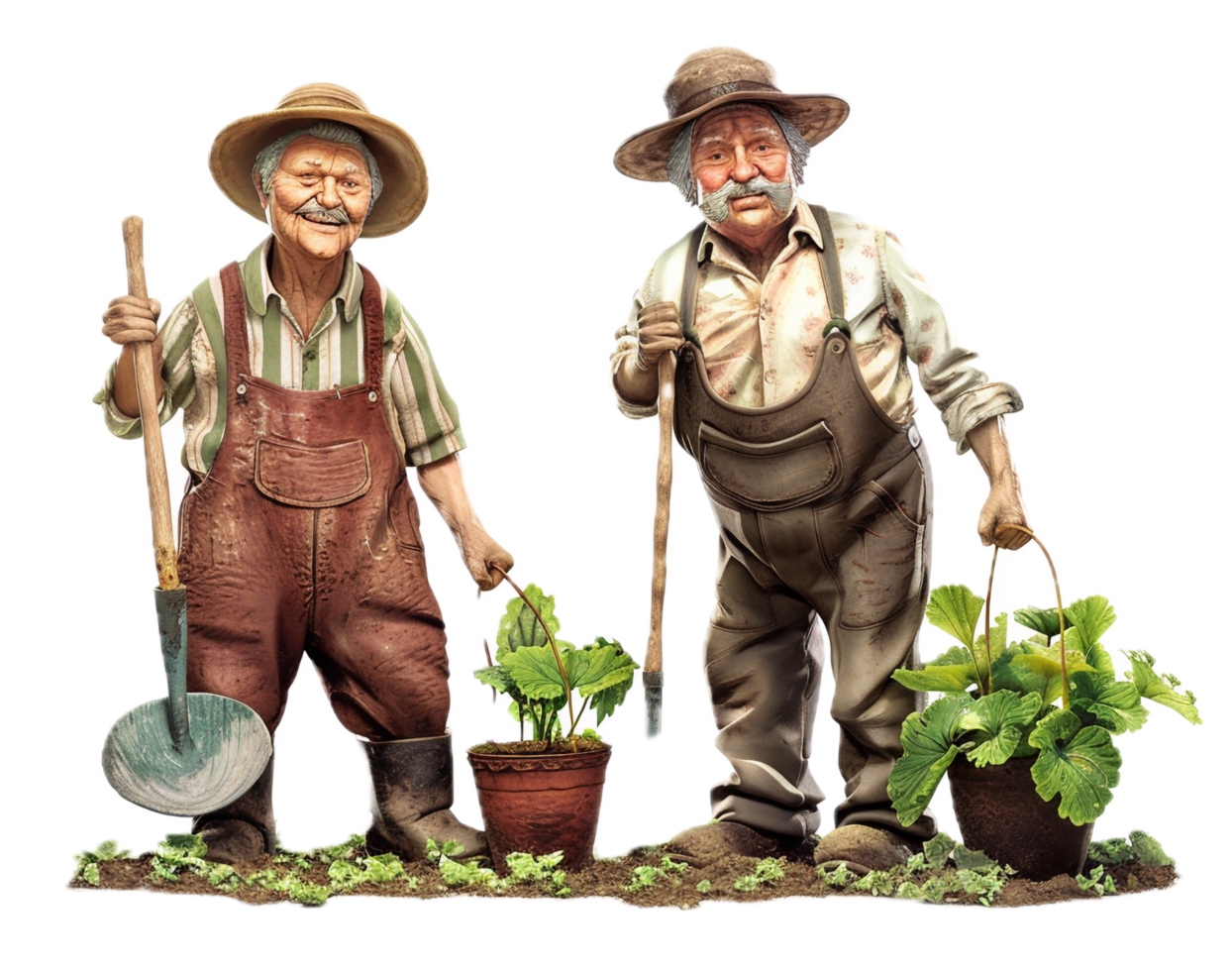 AI generated Happy Farmers with Fresh Harvest Vegetables png 42654102 PNG