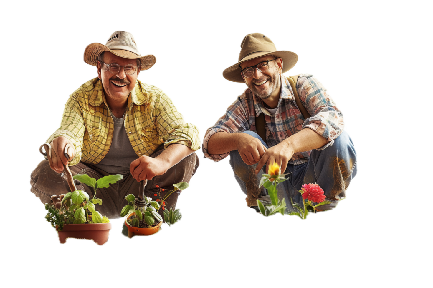 AI generated Happy Farmers with Fresh Harvest Vegetables png 42654125 PNG