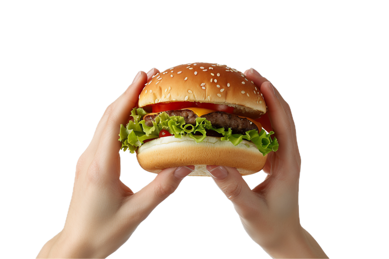 AI generated Hands Holding Classic Burger png 42654537 PNG