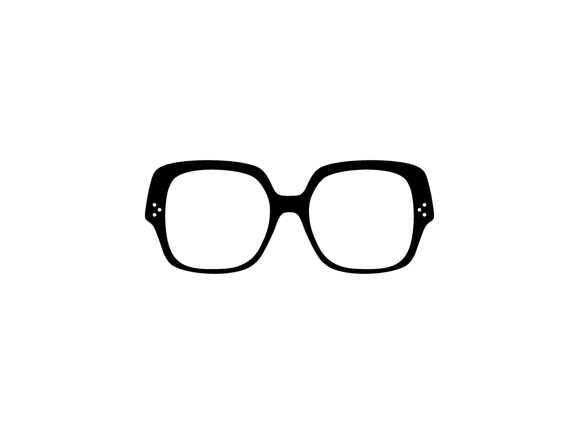 Eye Glasses Silhouette Front View Flat Style Can Use For Pictogram Logo Gram Apps Art