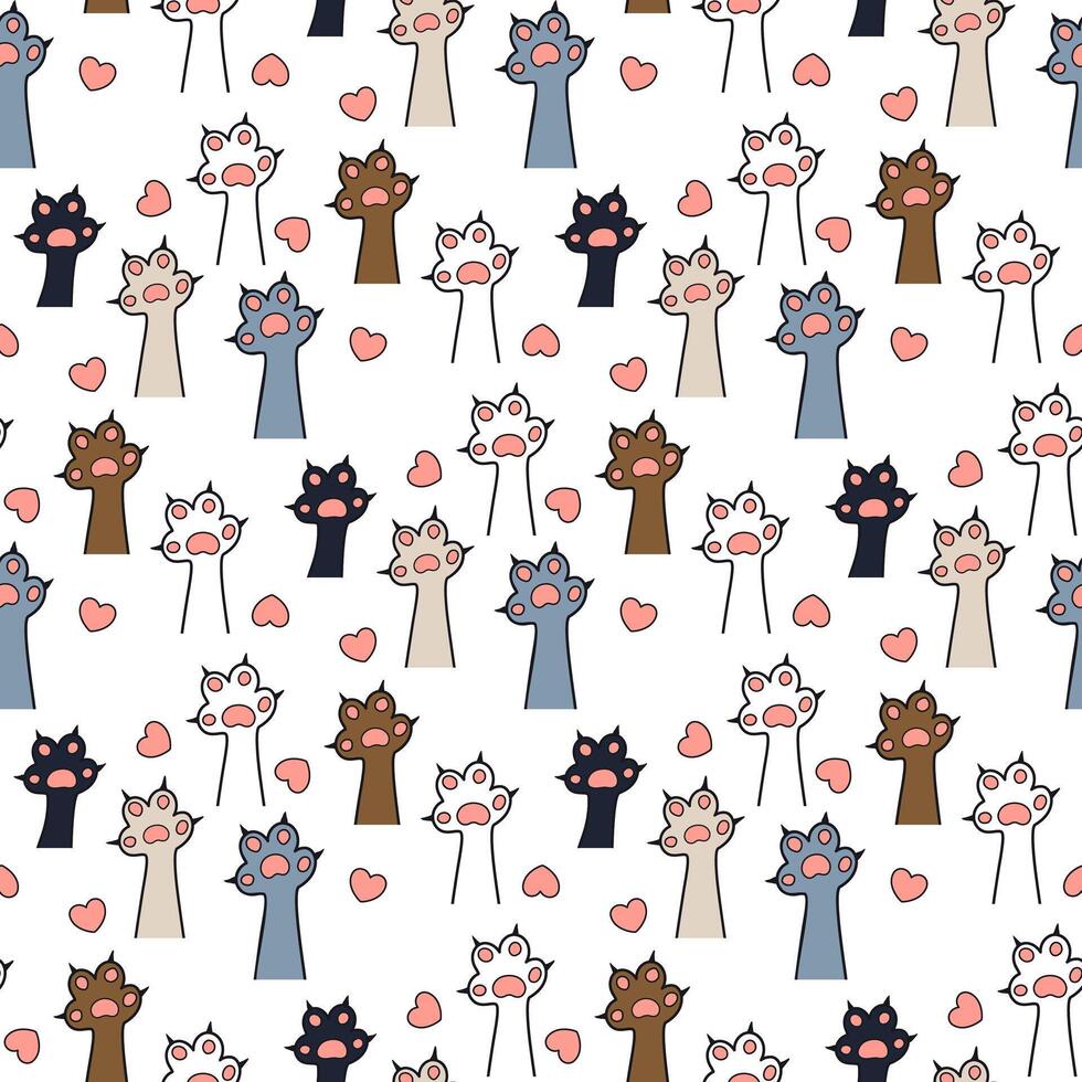 cat paws pattern 42656786 Vector Art at Vecteezy