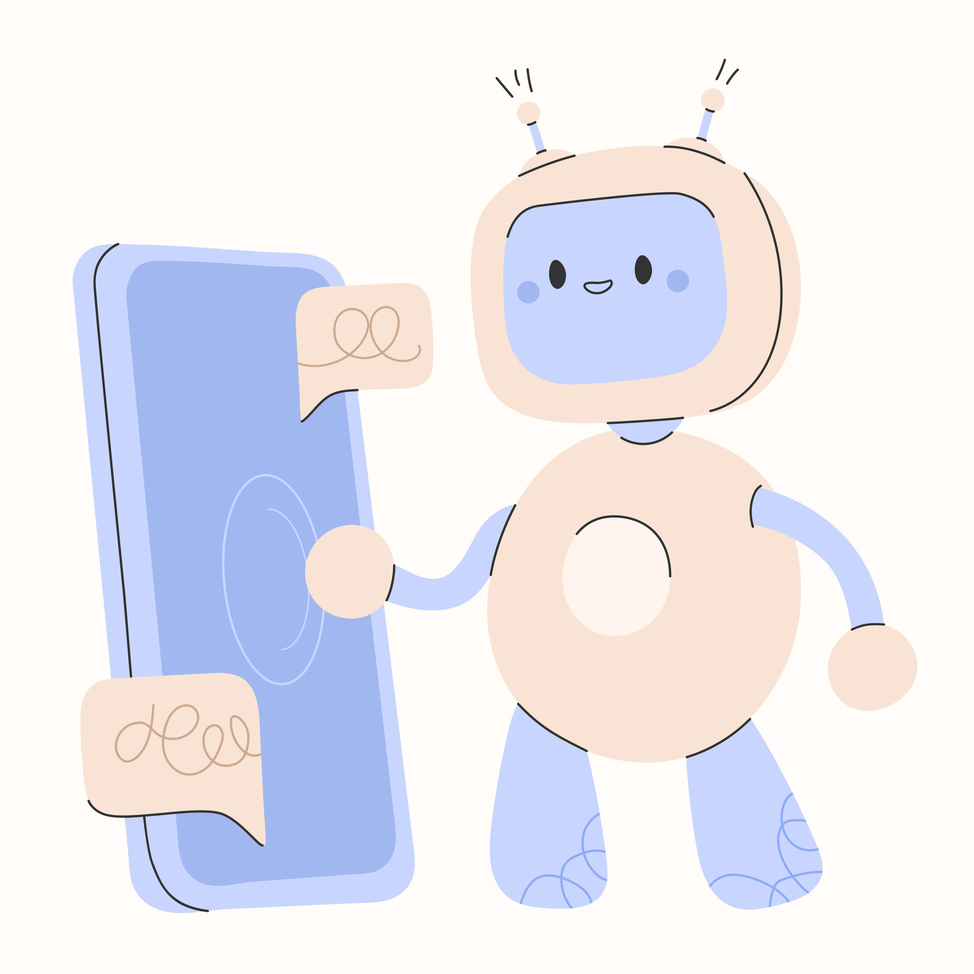 Cute chatbot ai character.Artificial intelligence chat service business ...
