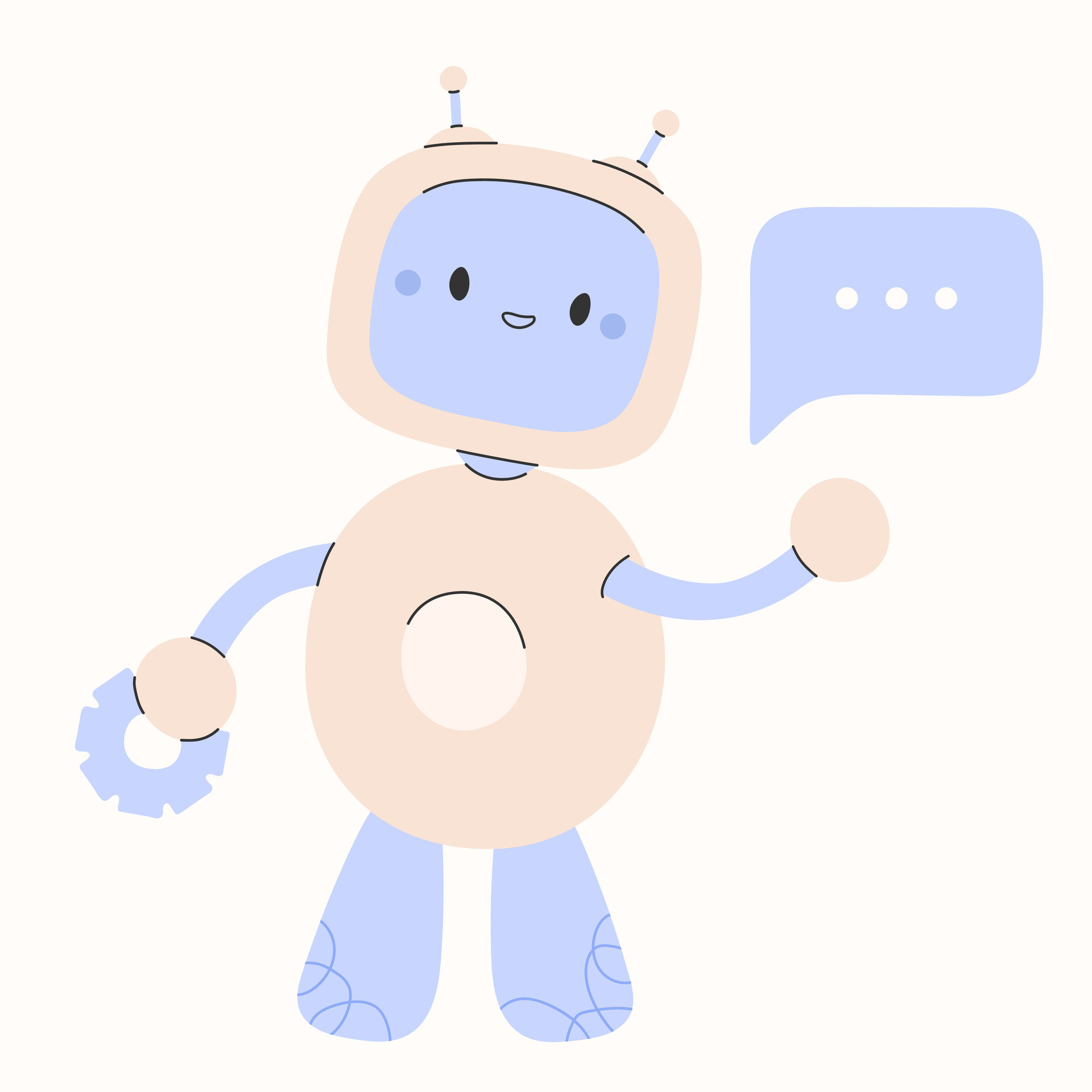 Cute chatbot ai character.Artificial intelligence chat service business ...