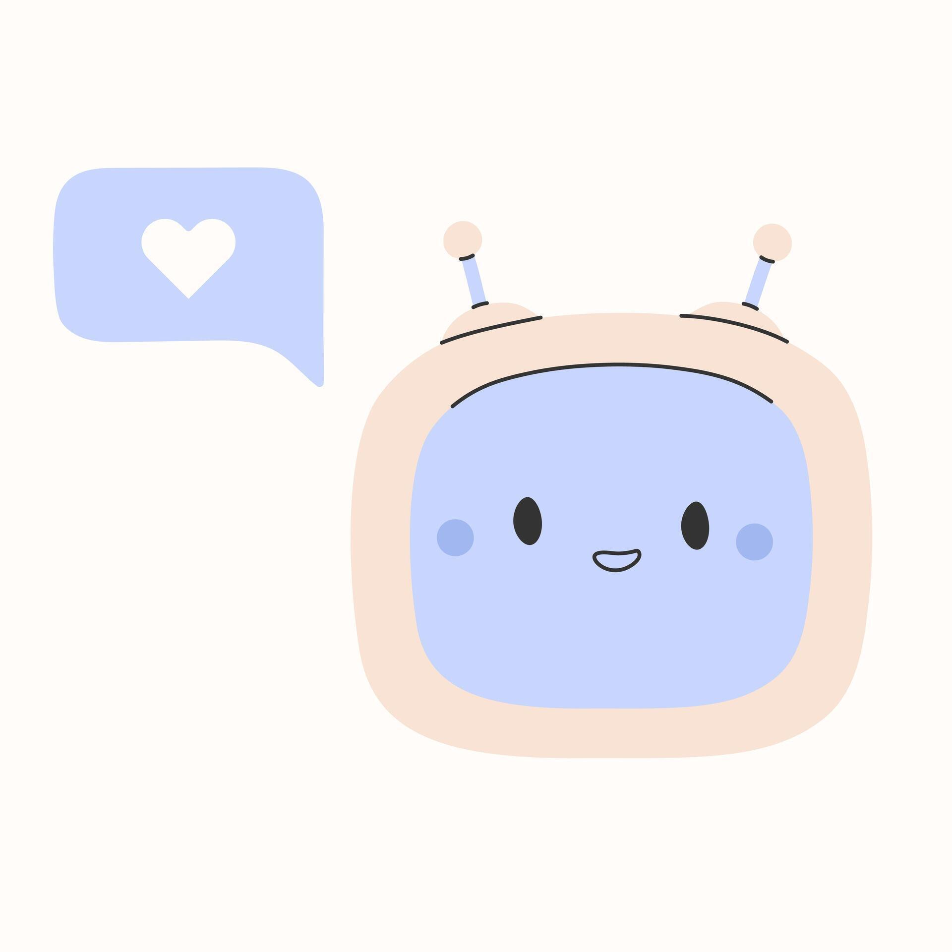 Cute chatbot ai character.Artificial intelligence chat service business ...
