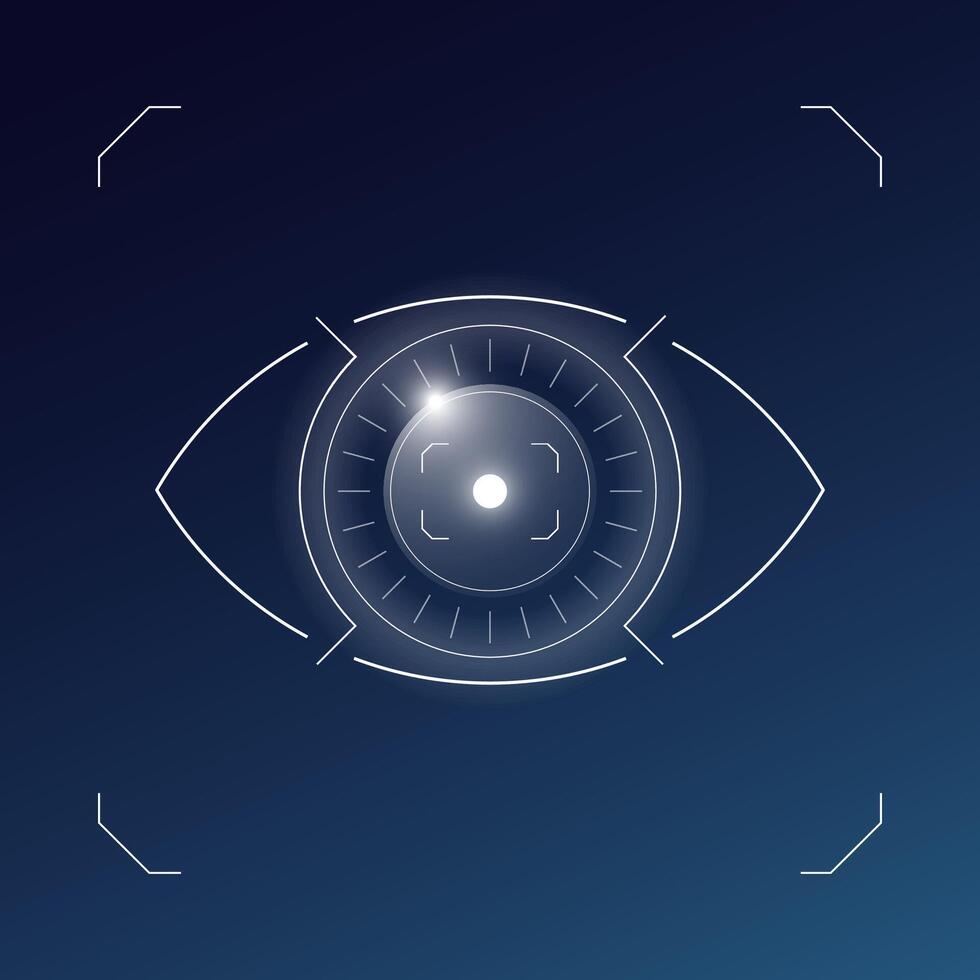 HUD retinal recognition biometric ID scan icon concept. User eye ... HUD retinal recognition biometric ID scan icon concept. User eye ...
