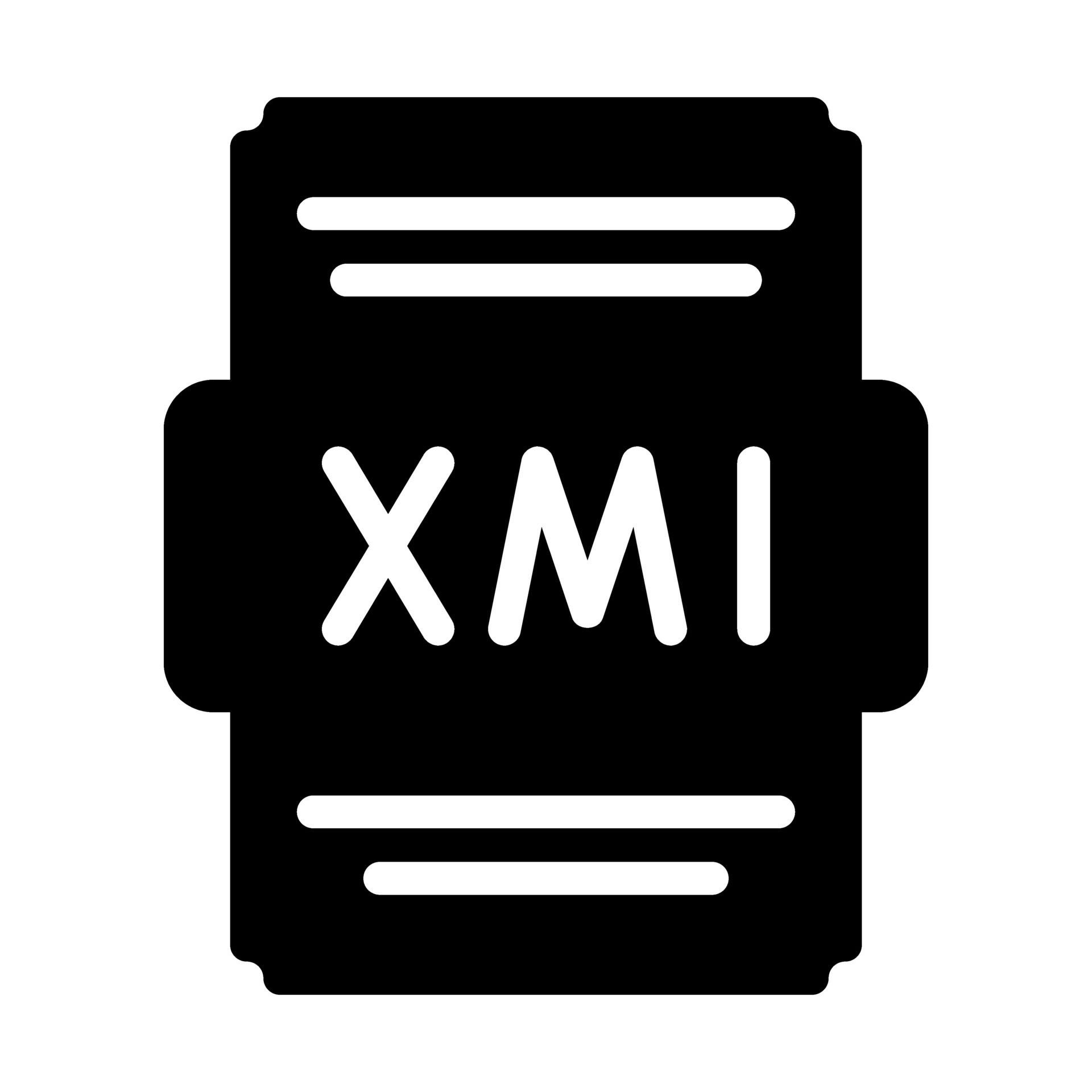 Xml File Icon Solid Style Spreadsheet File Type Extension Format Icons Vector Illustration