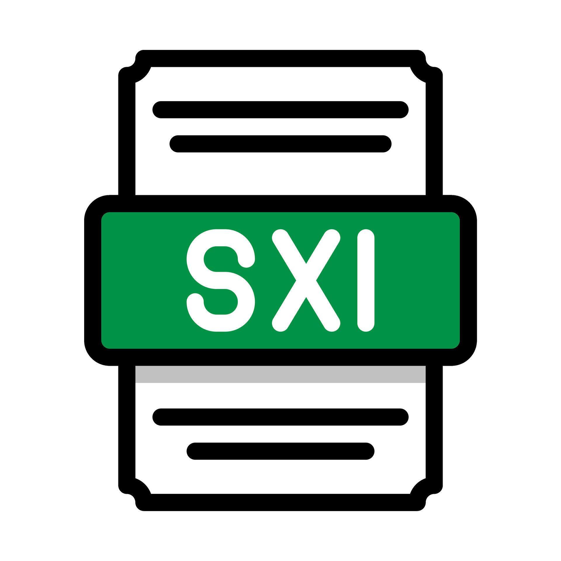 Document File Format Sxi Icon Spreadsheet With Outline And Color In