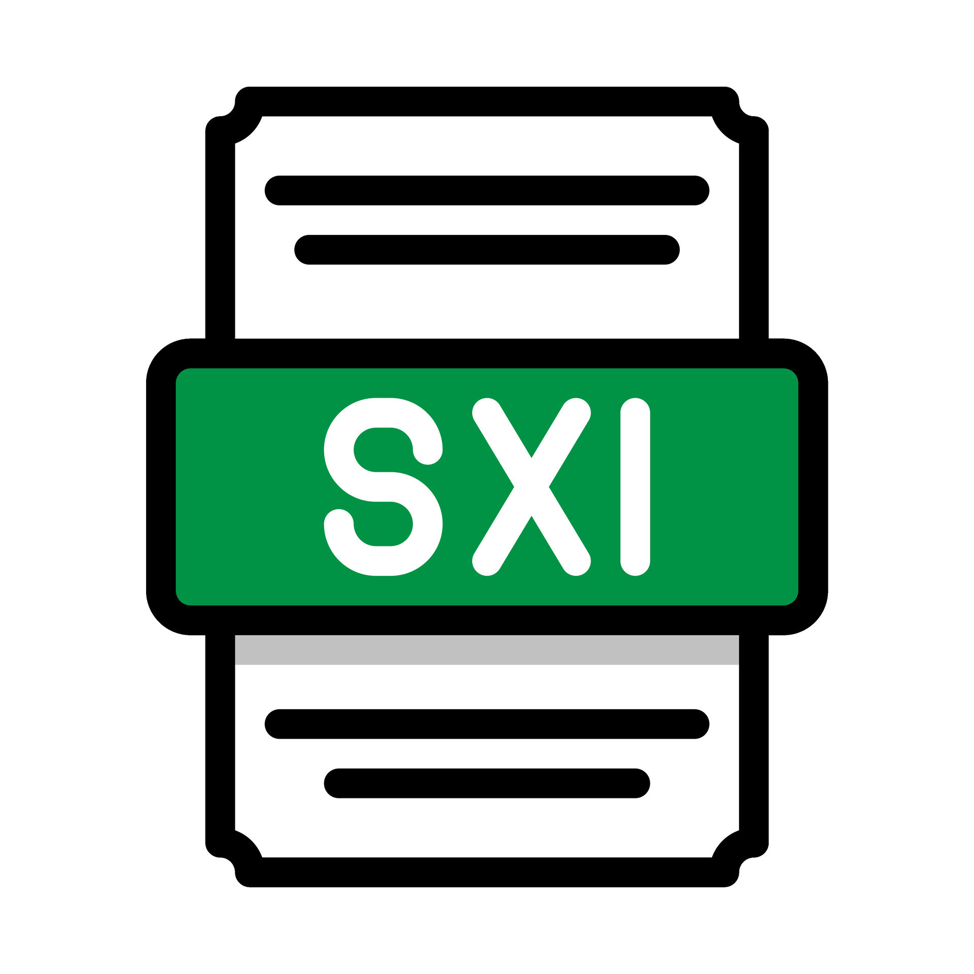 Document File Format Sxi Icon Spreadsheet With Outline And Color In