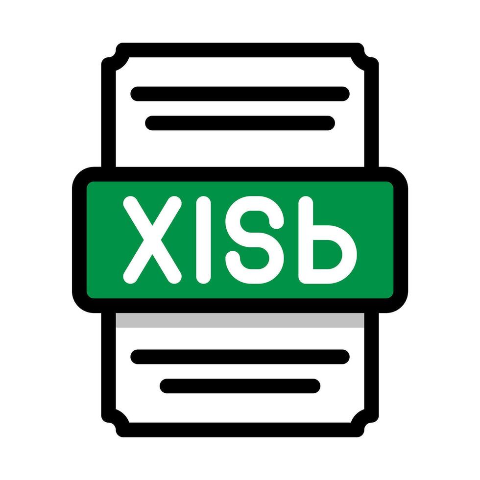 Document File Format Xlsb Spreadsheet Icon With Outline And Color In The Middle Vector