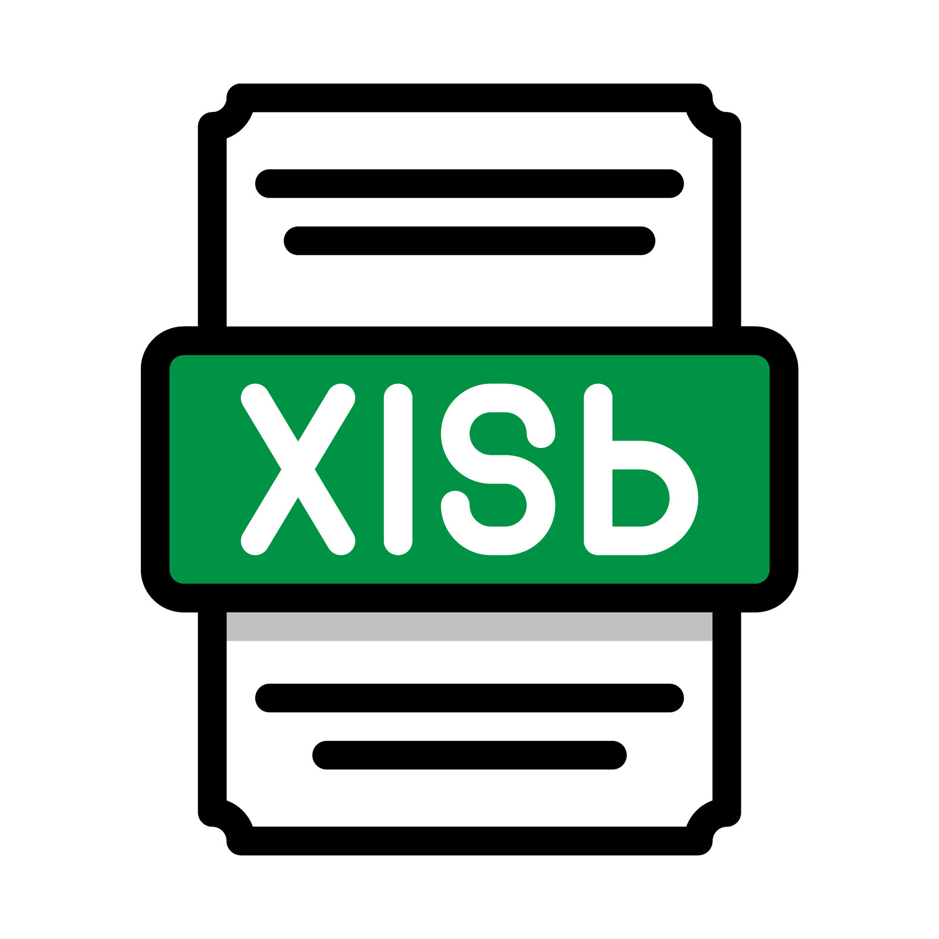 Document File Format Xlsb Spreadsheet Icon With Outline And Color In The Middle Vector