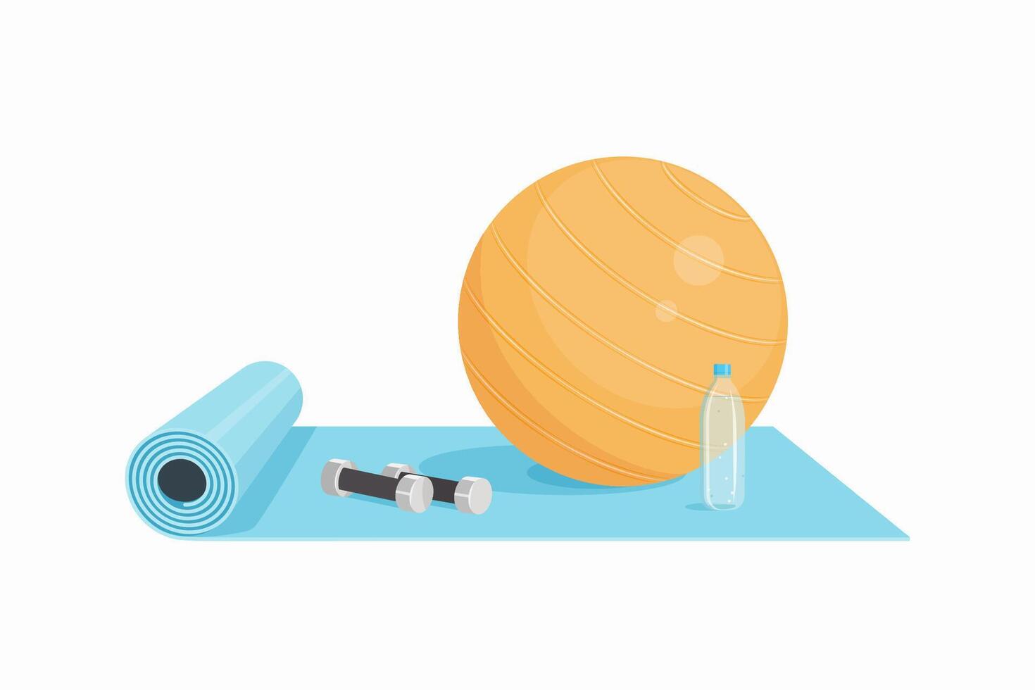 Sports equipment for training at home and in the gym. Yoga mat, gym ... Sports equipment for training at home and in the gym. Yoga mat, gym ...