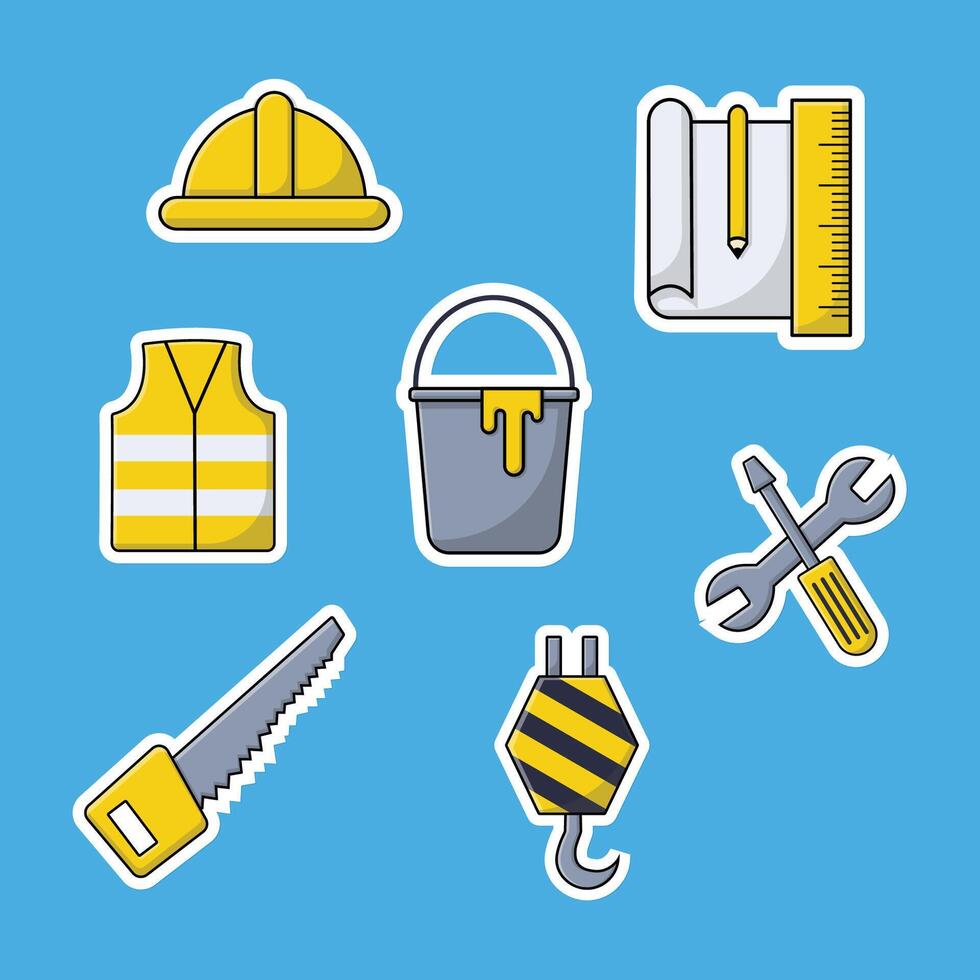 Construction Elements Vector Sticker Set 42667178 Vector Art at Vecteezy Construction Elements Vector Sticker Set 42667178 Vector Art at Vecteezy