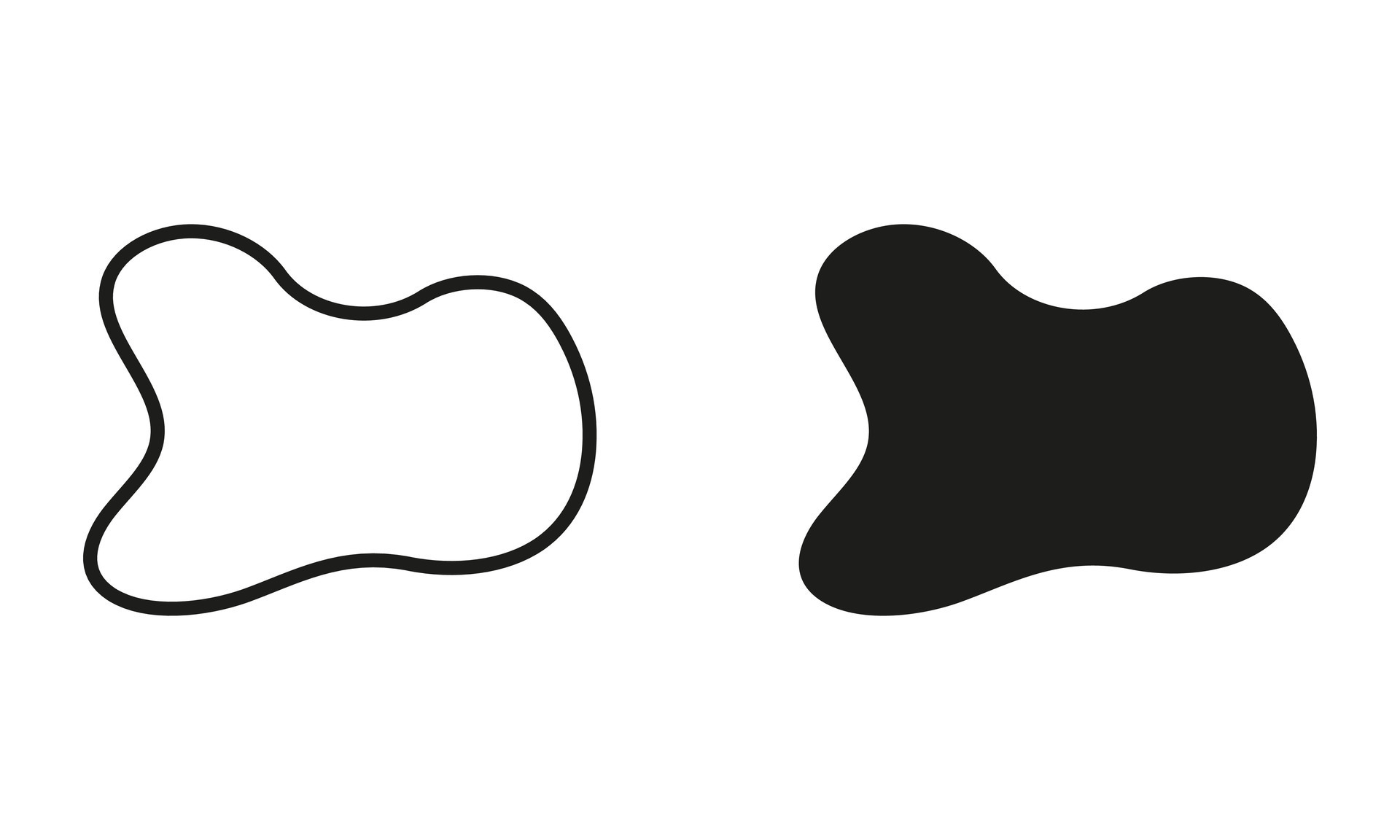 Random Shape Line And Silhouette Black Set Irregular Liquid Design
