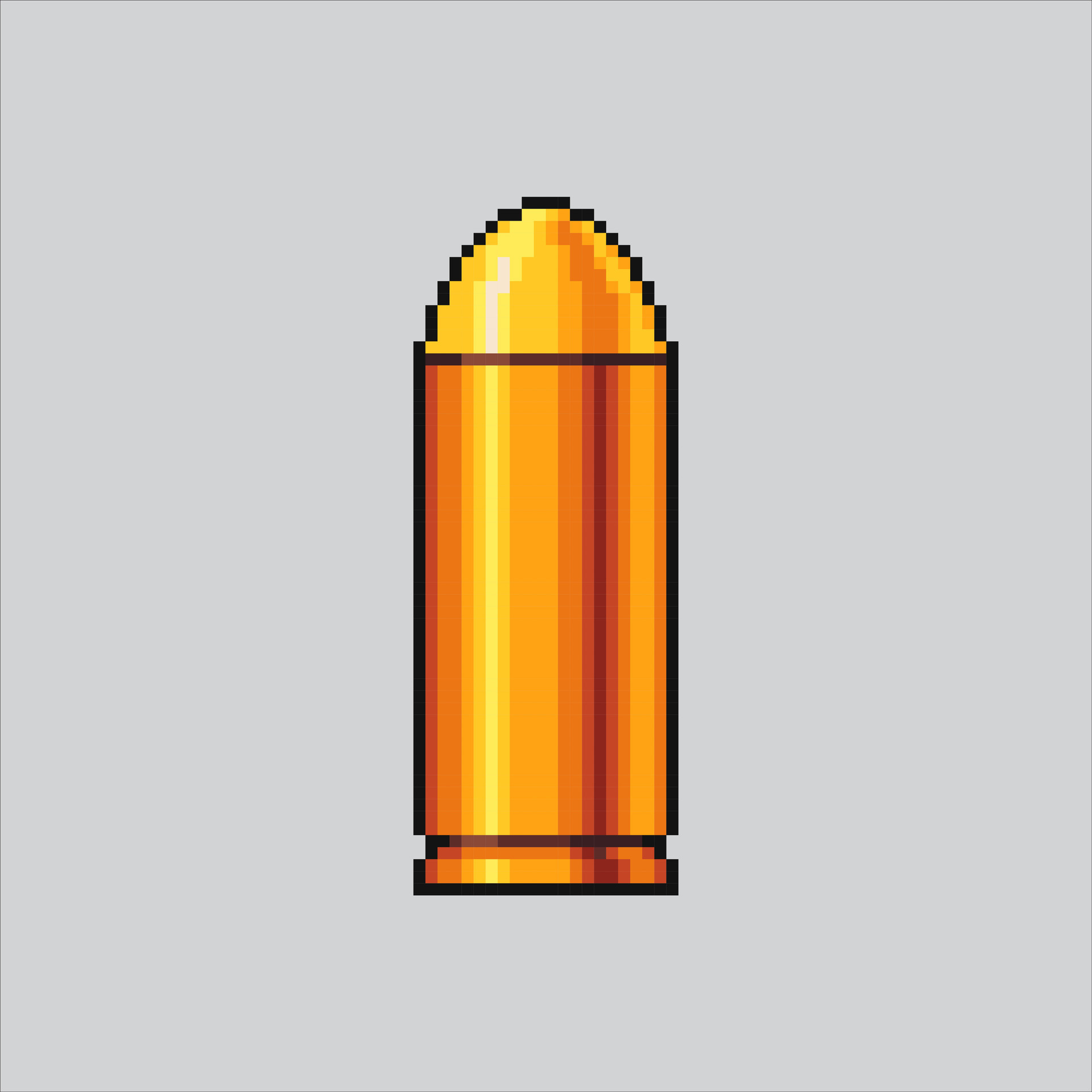 Pixel art illustration bullet. Pixelated bullet. Gun Bullet Military ...