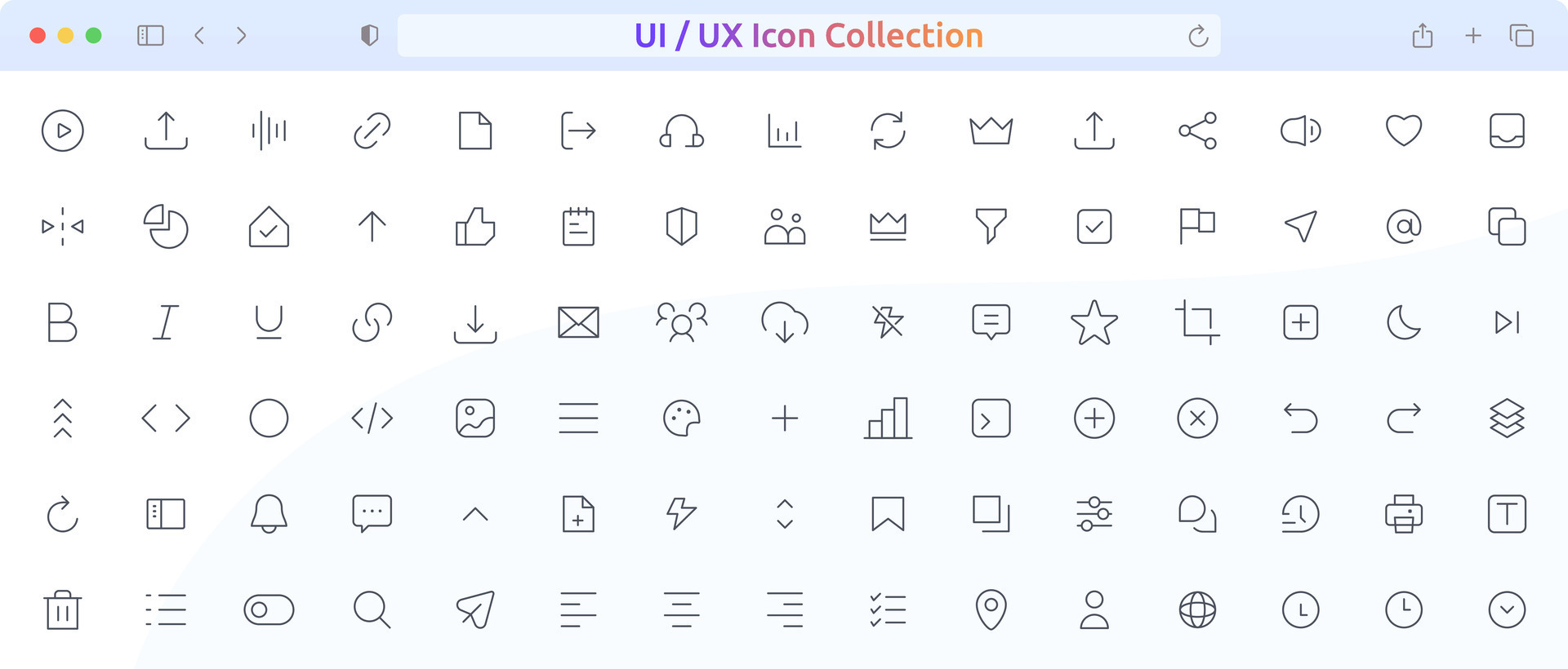 Mega set of ui ux icon set. User interface icons collection. UI icon set in flat line design ...
