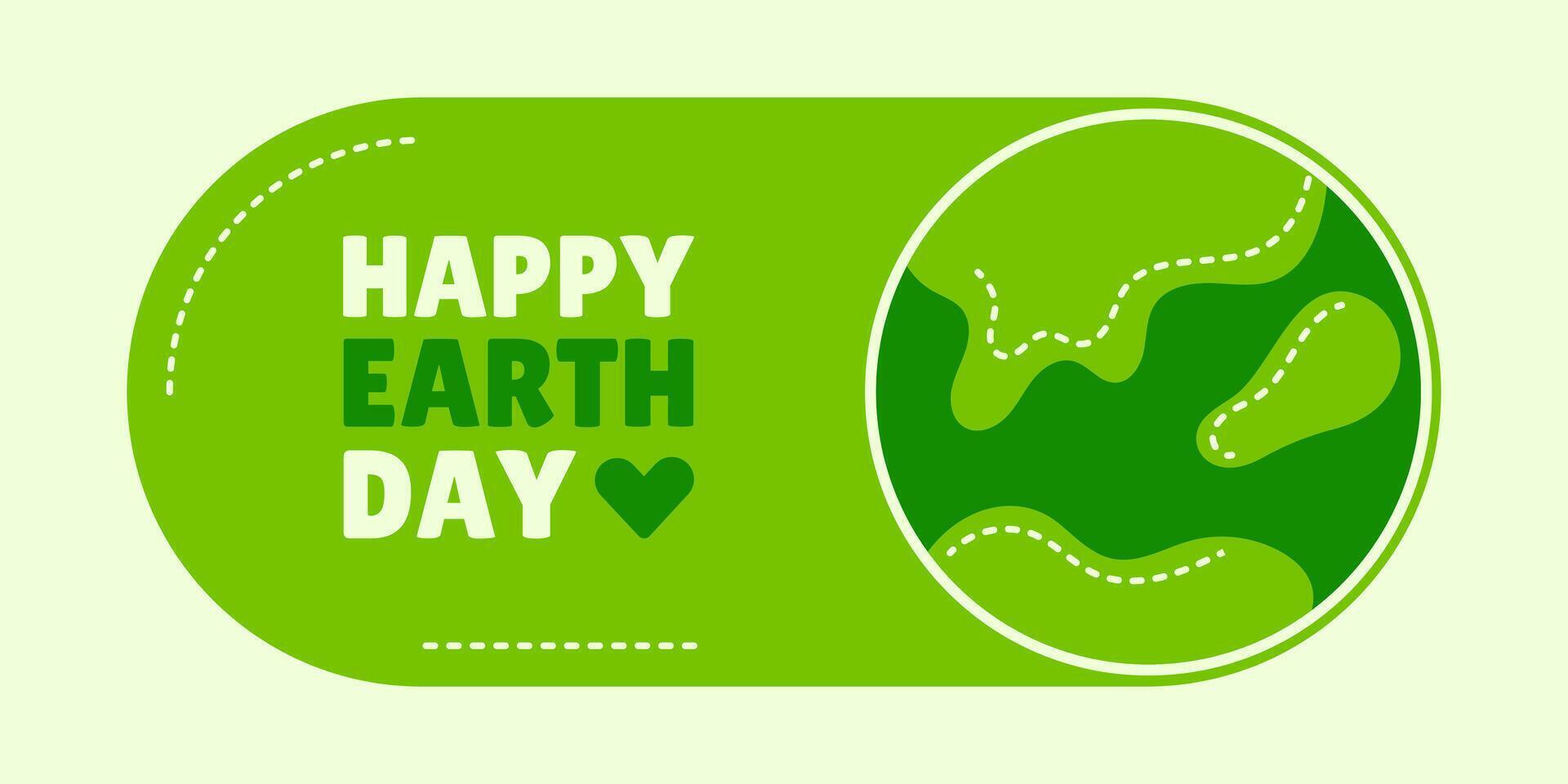 Happy Earth day. Slider with our planet on isolated background. illustration. Ecology concept ...