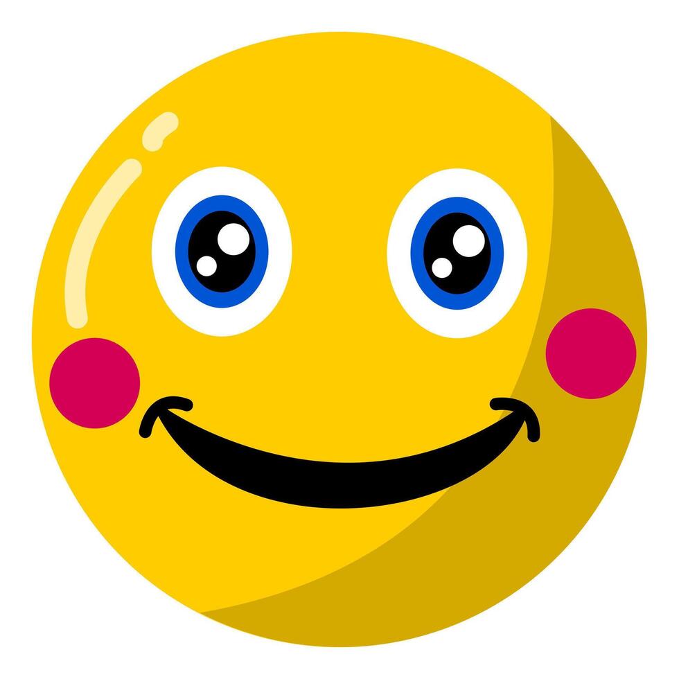 Happy Facial expression emoticon isolated on white background, happy cartoon, joyful facial ...