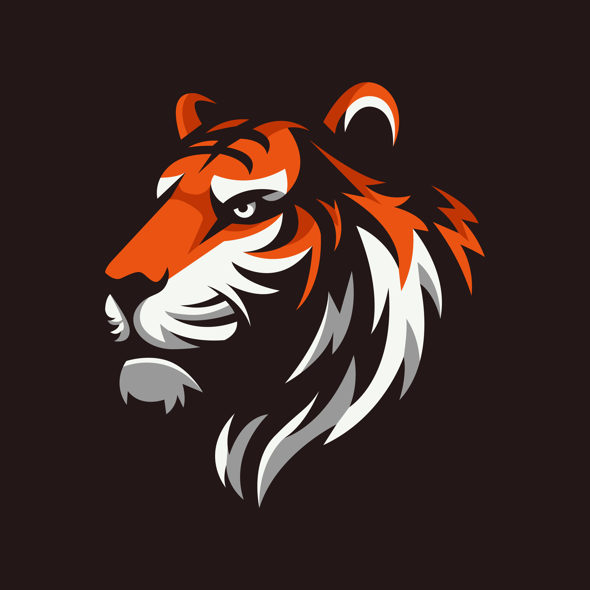 Tiger head mascot logo design with modern illustration concept style for sports gaming and t ...