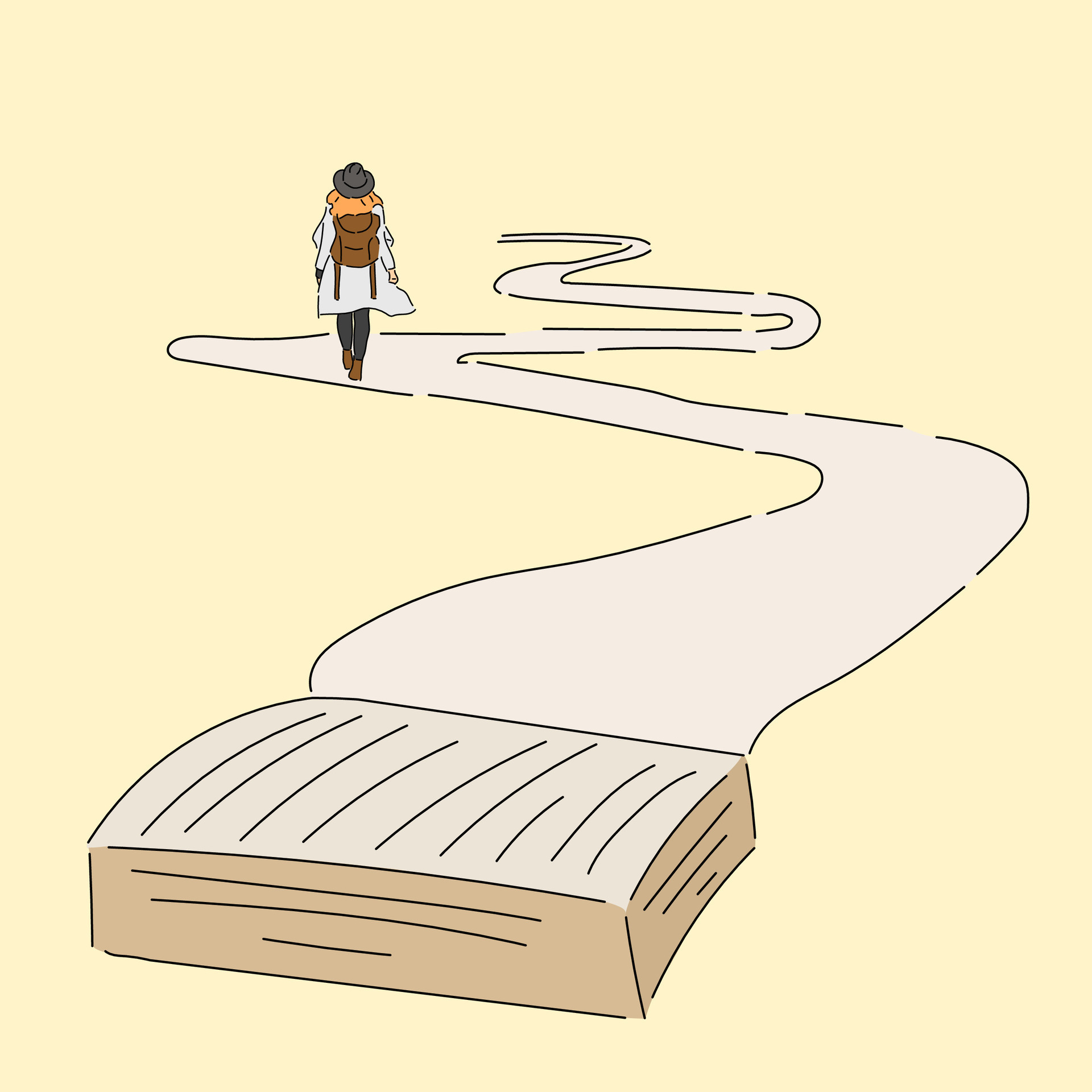 Journey of Knowledge, Person Walking on a Book Path 42678821 Vector Art at Vecteezy