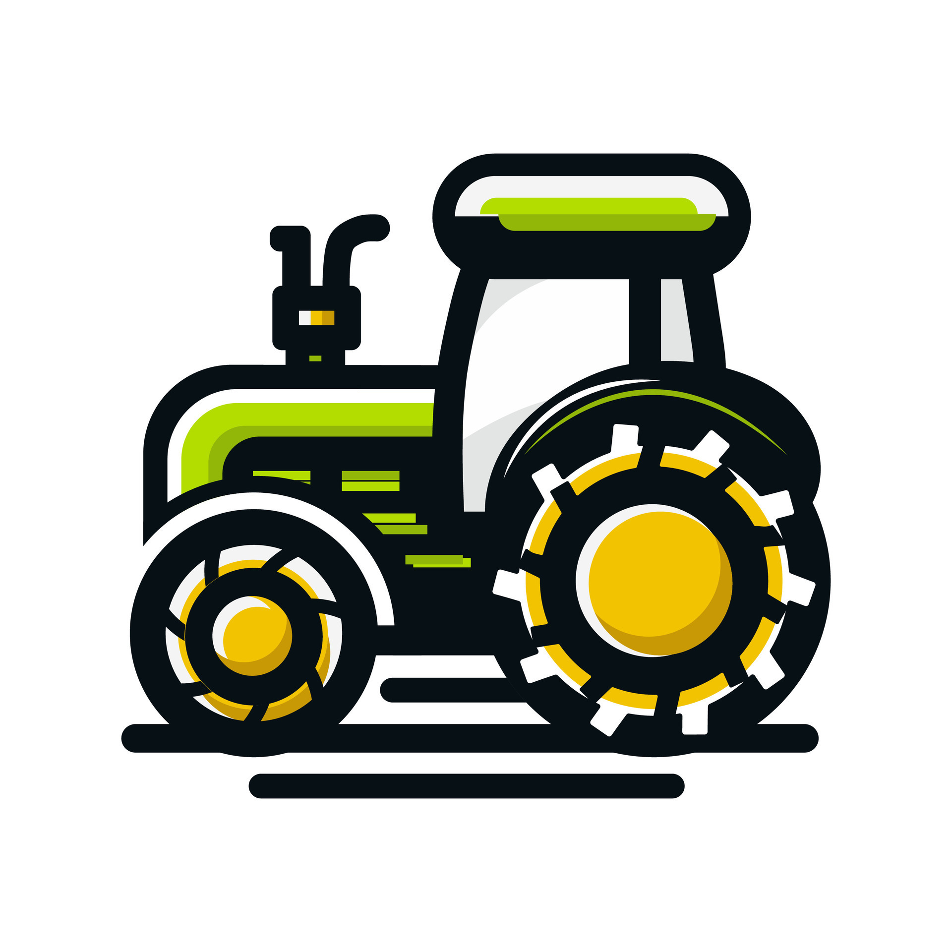 Farm Tractor Icon Illustration. Riding Indian Heavy Agricultural Tractor 42679612 Vector Art at ...
