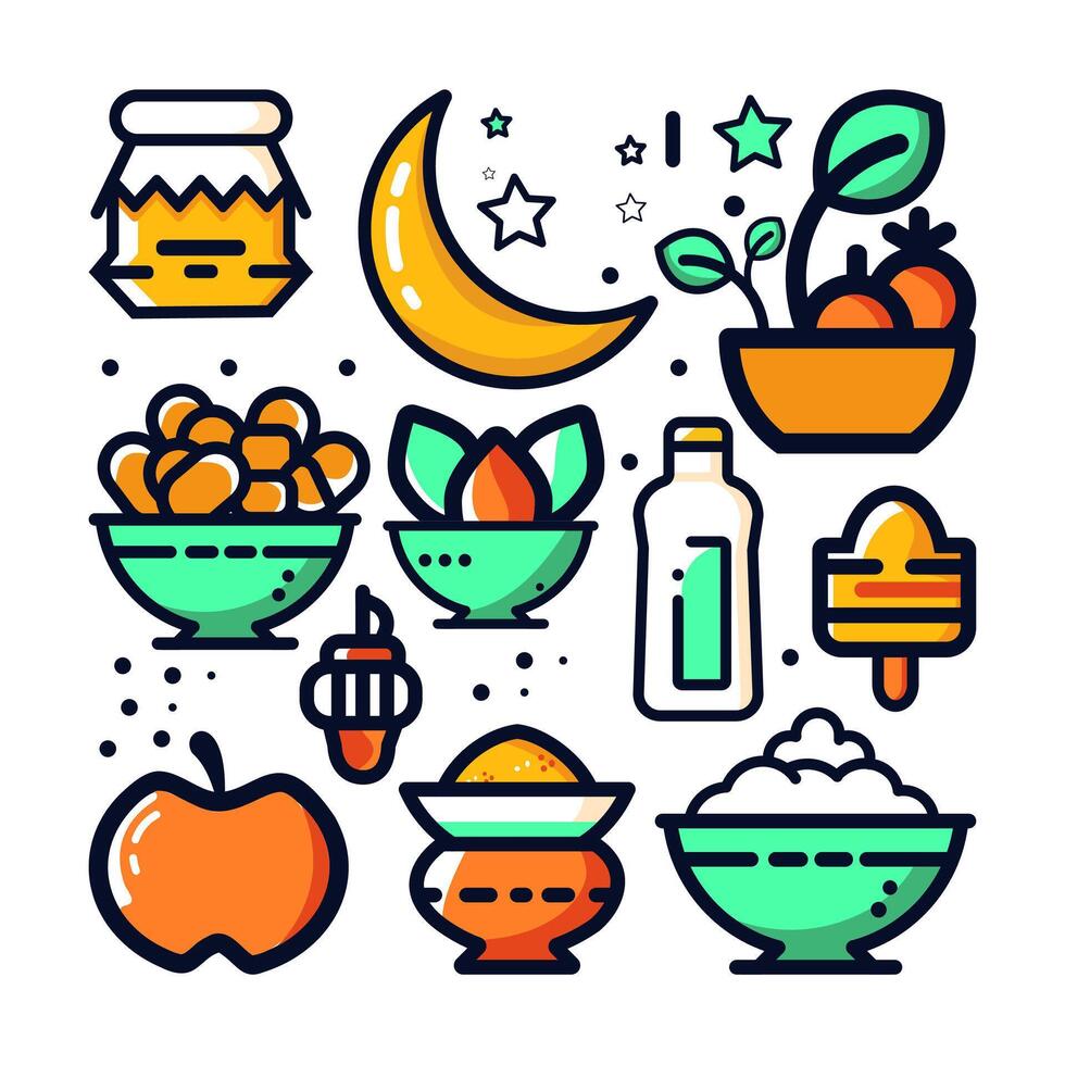 Ramadan Food Icon set 42679632 Vector Art at Vecteezy