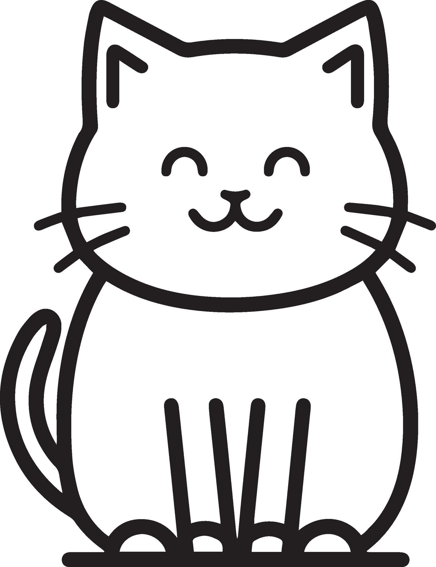 simple line drawing of cat 42680040 Vector Art at Vecteezy