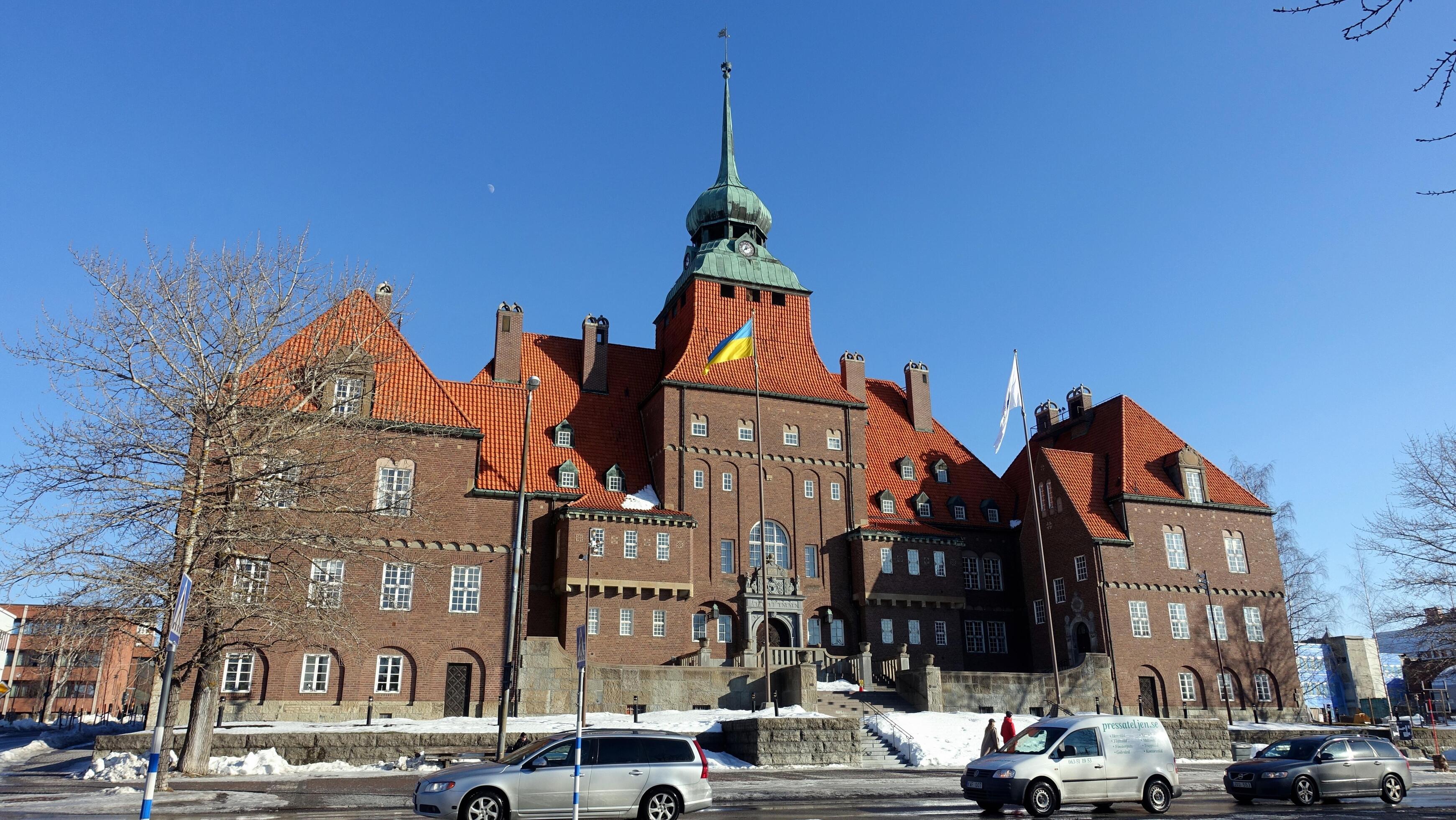 Ostersund, Sweden, March 13, 2022 The impressive historic town hall ... Ostersund, Sweden, March 13, 2022 The impressive historic town hall ...