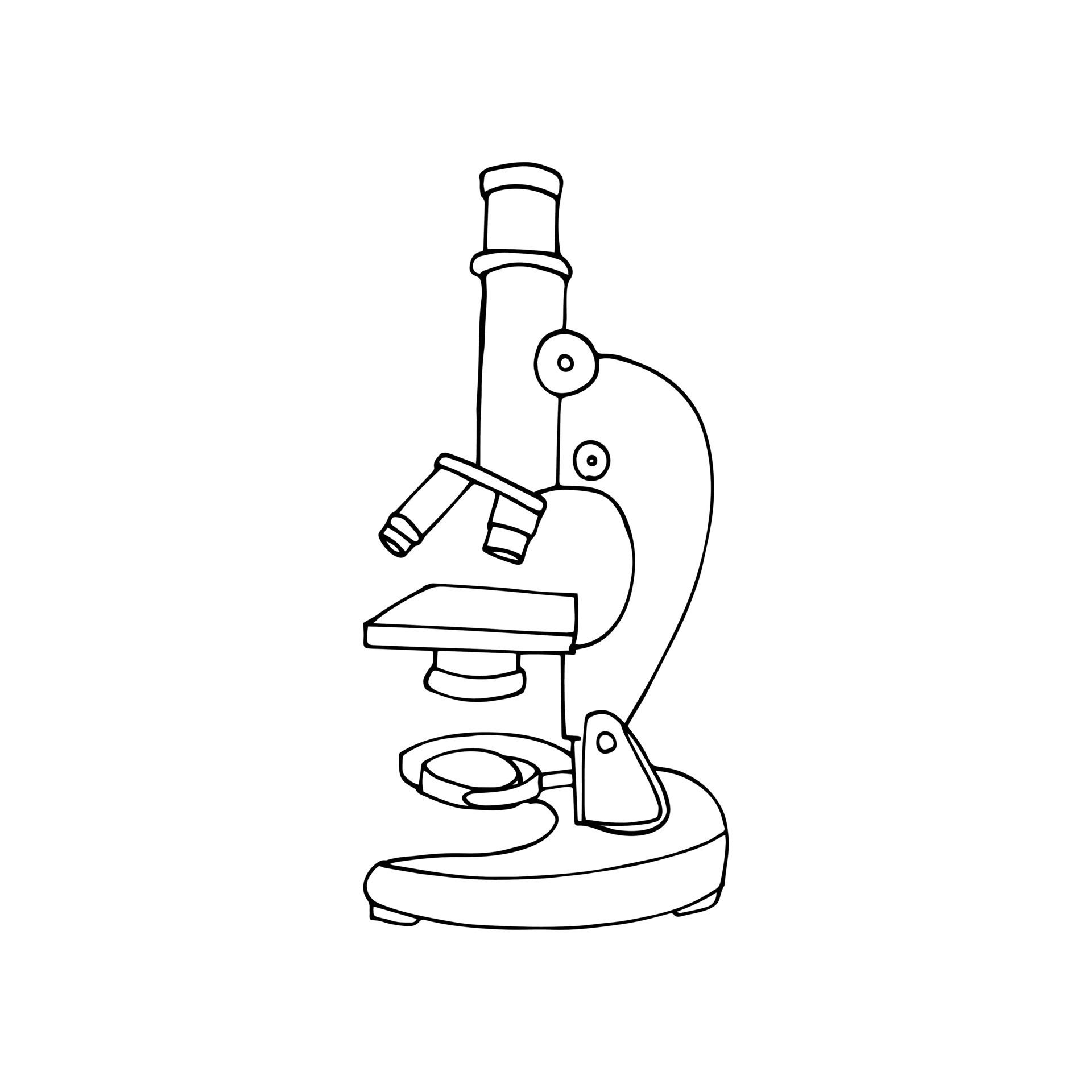 Hand-drawn lab microscope to magnify bacteria size under the lens ... Hand-drawn lab microscope to magnify bacteria size under the lens ...