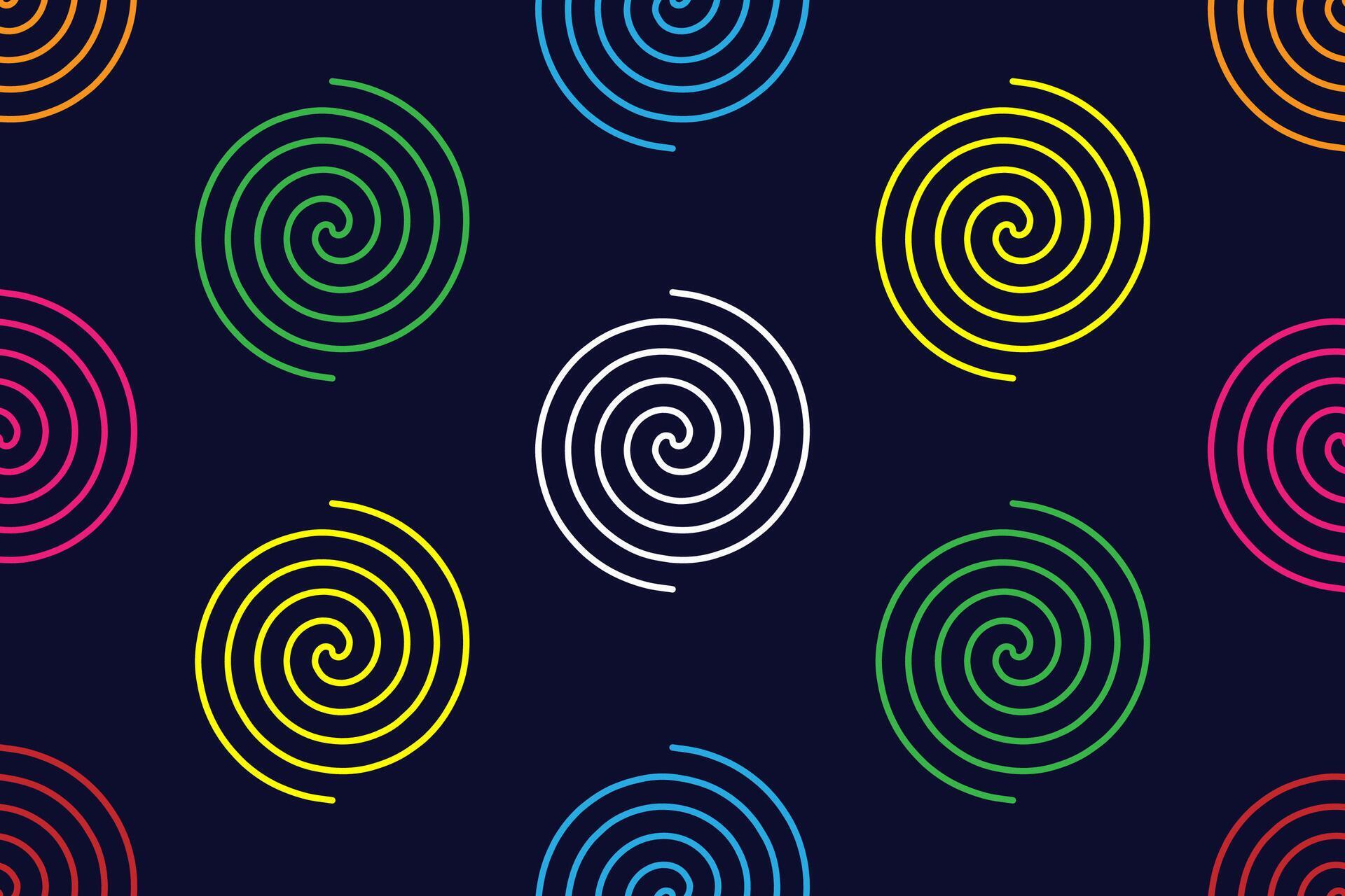 Seamless repeating pattern of colorful spirals. Seamless pattern with ...