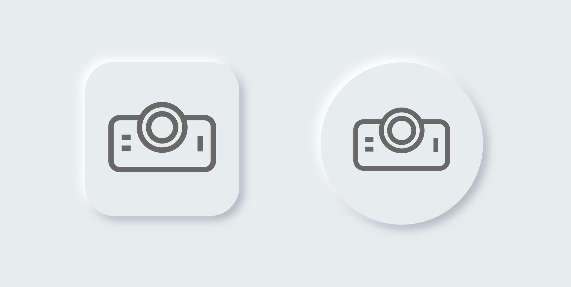 Project Line Icon In Neomorphic Design Style Multimedia Signs