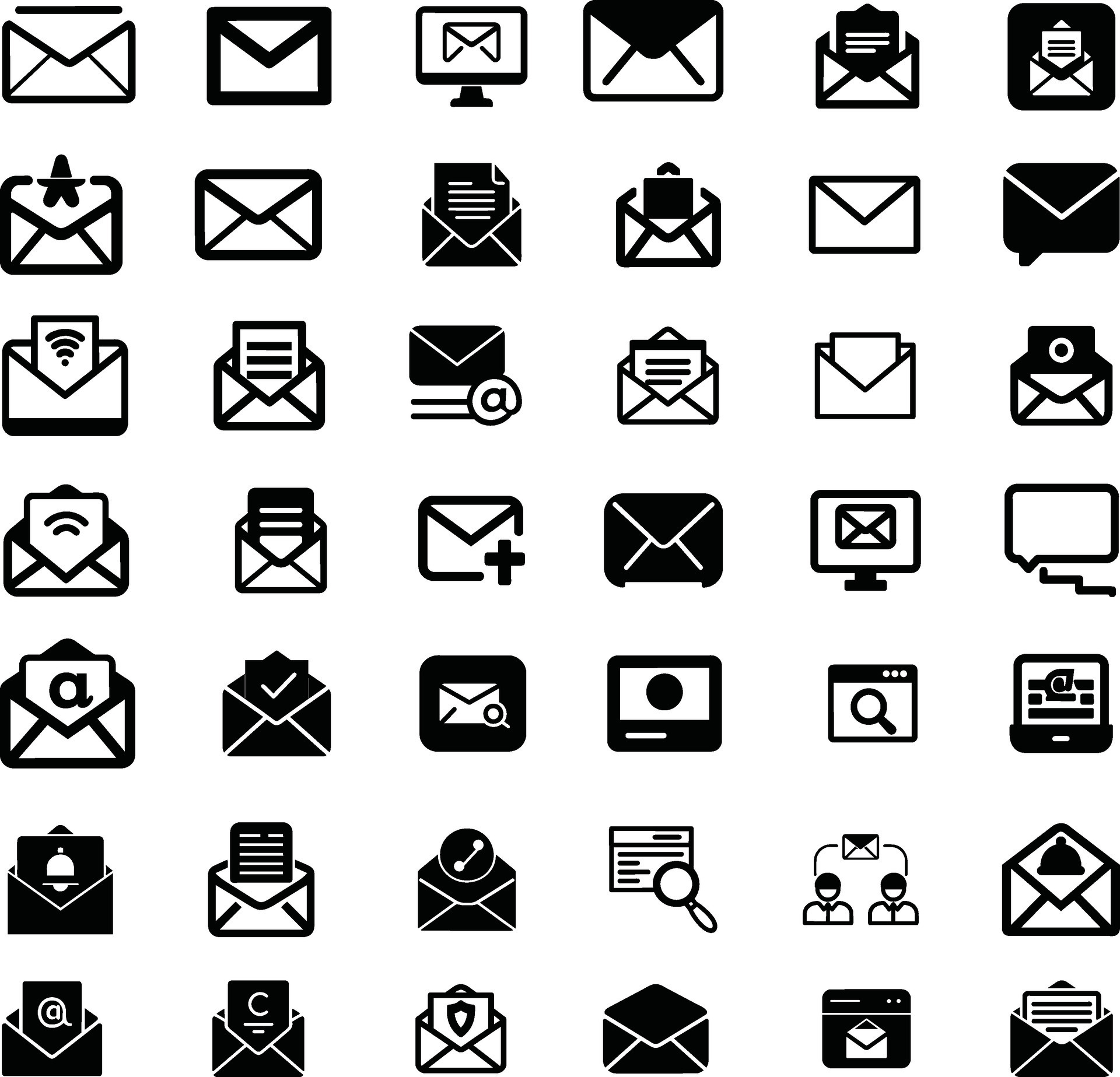 42 email icons pack 42691041 Vector Art at Vecteezy