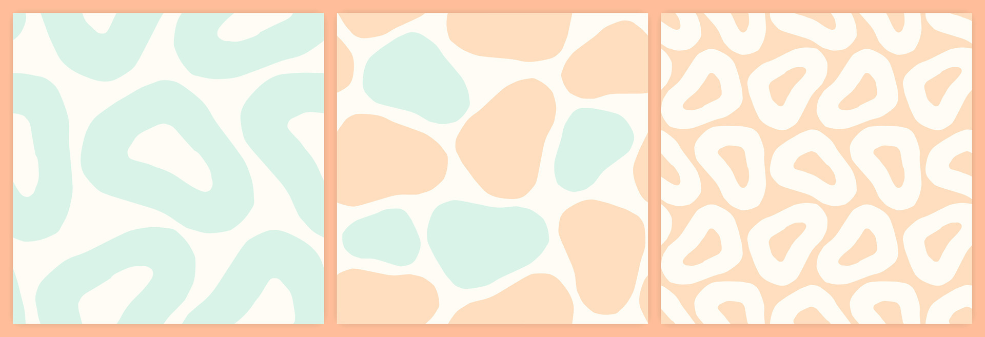 Abstract shapes seamless pattern set in a muted pastel color palette ...