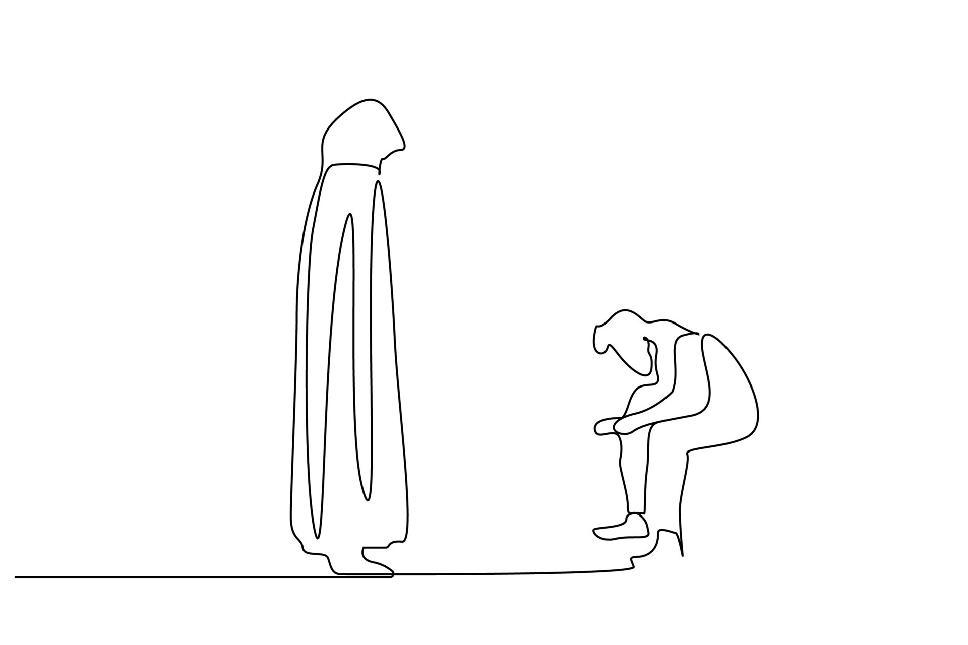 death human angel of death life after death dream soul line art design 42701325 Vector Art at ...